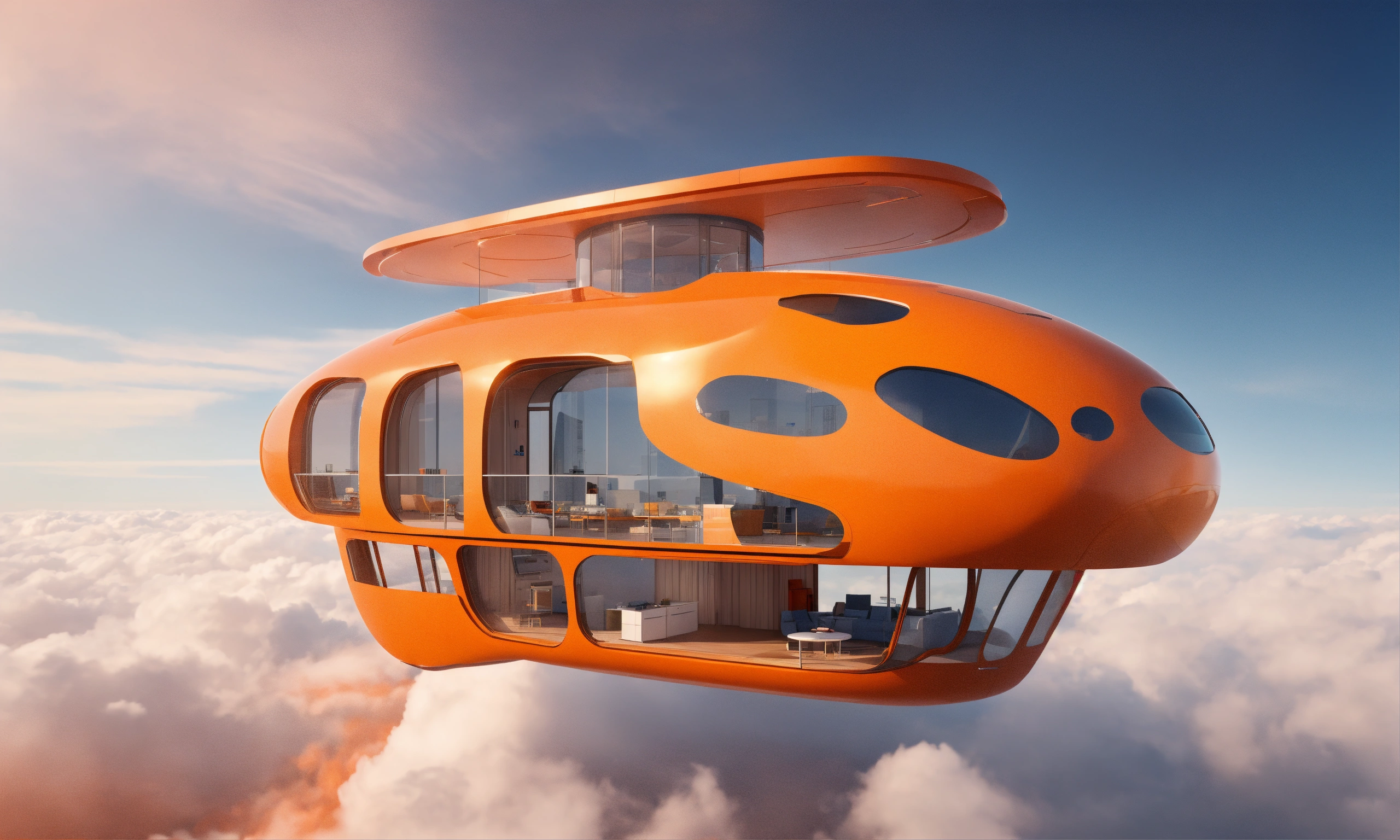 Lexica - New tiny flying apartment blueprint, modern, futuristic ...