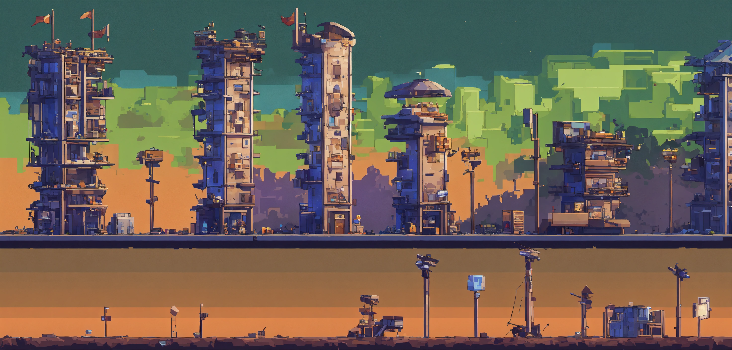 Lexica - Simple clean blocky 2d isometric pixel concept sprites of an ...
