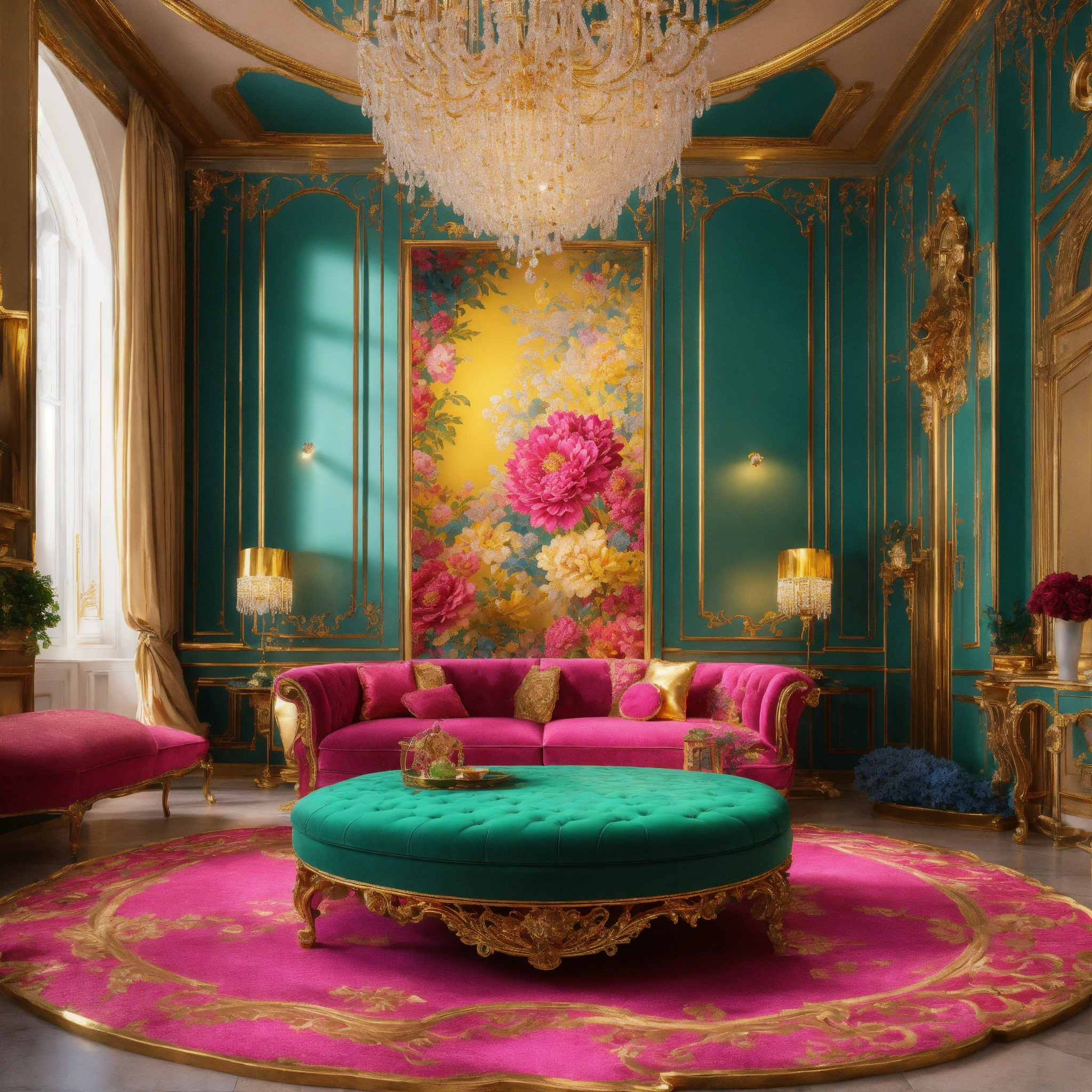 Lexica - Futuristic beautiful French mansion interior living room ...