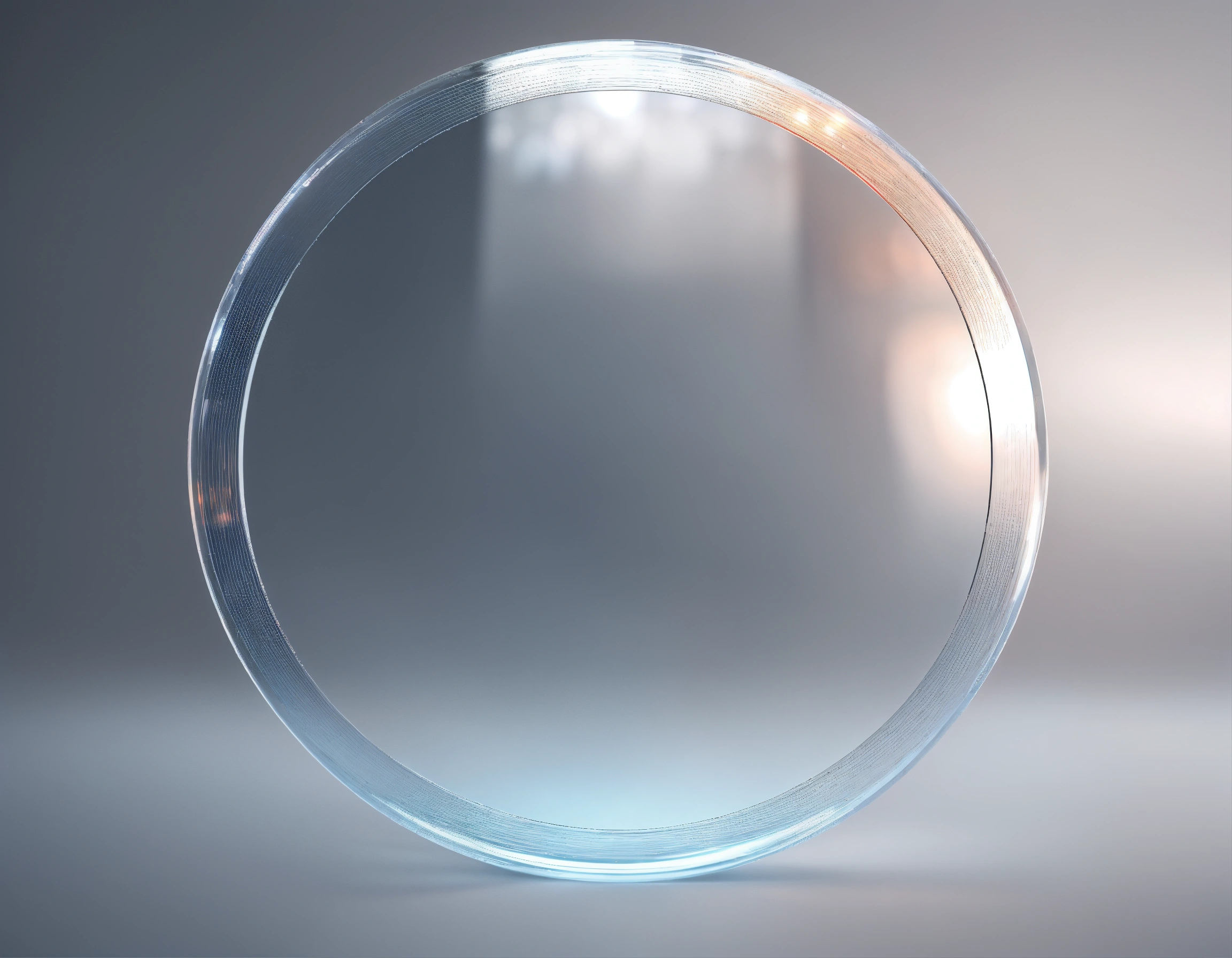 Lexica - Ultra thin transparent glass circle, white color background ...
