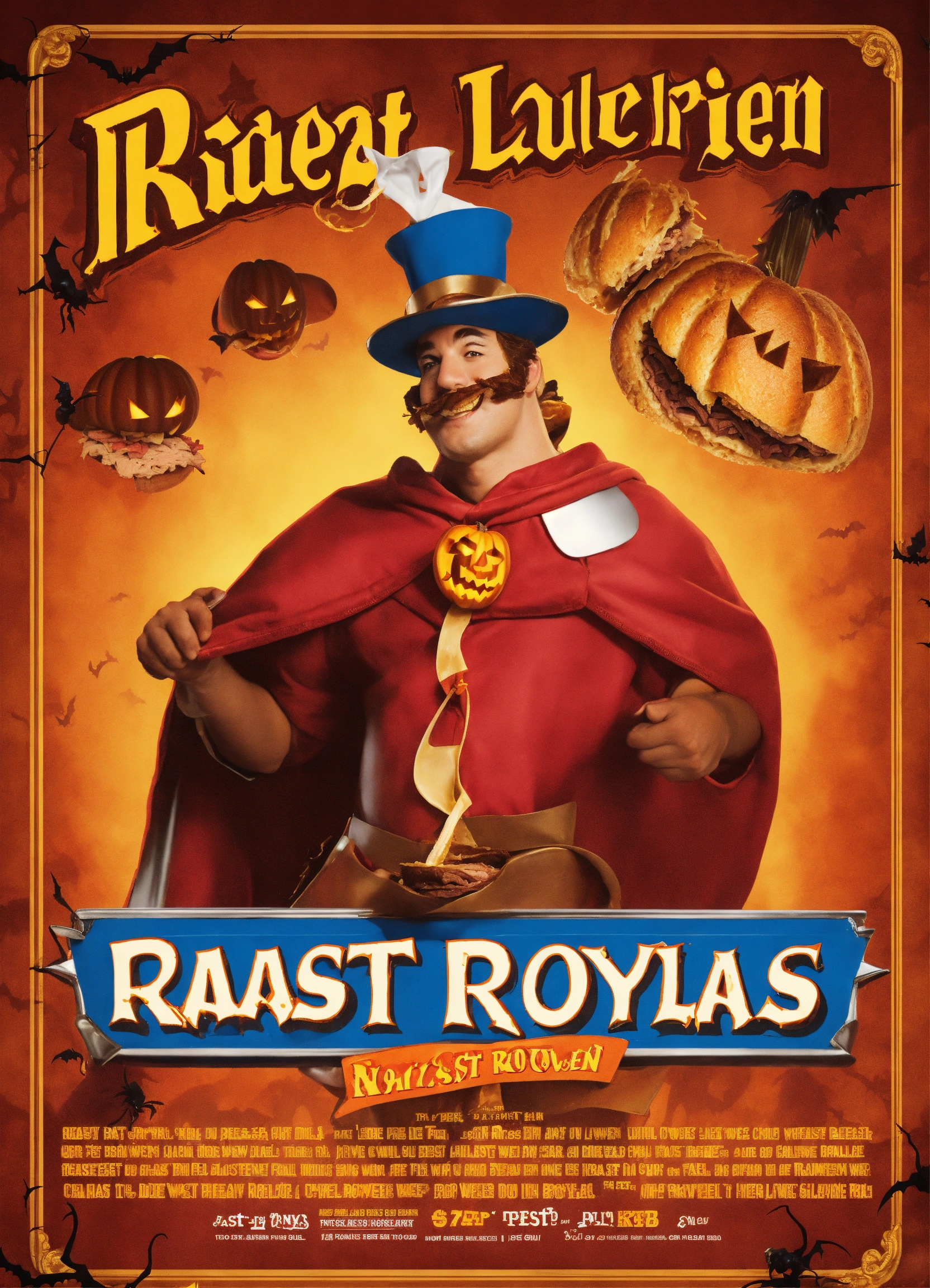 Lexica - A halloween poster and logo advertisement for a fast food ...