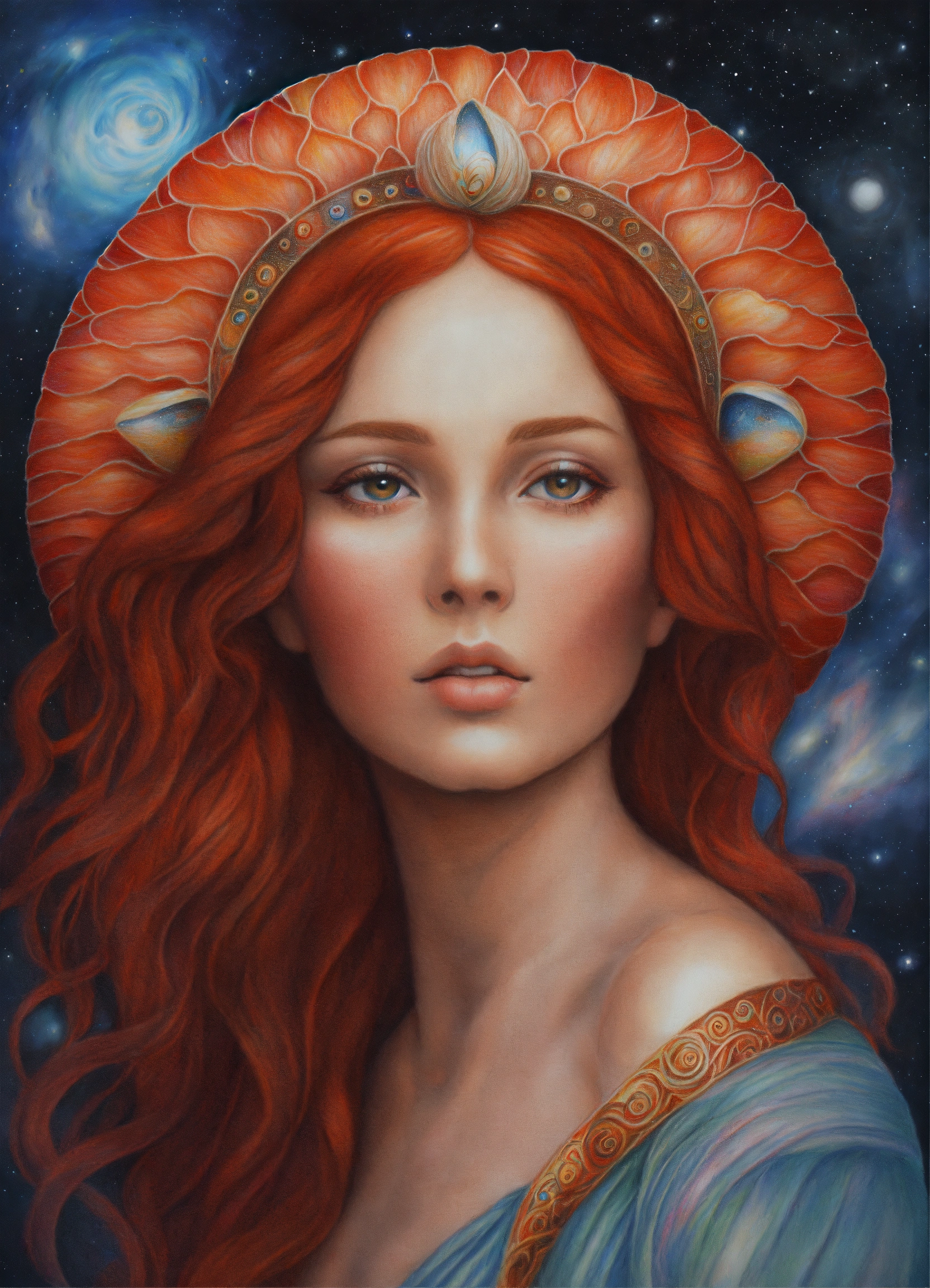 Lexica - Realistic colored pencil drawing of Portrait of the goddess ...
