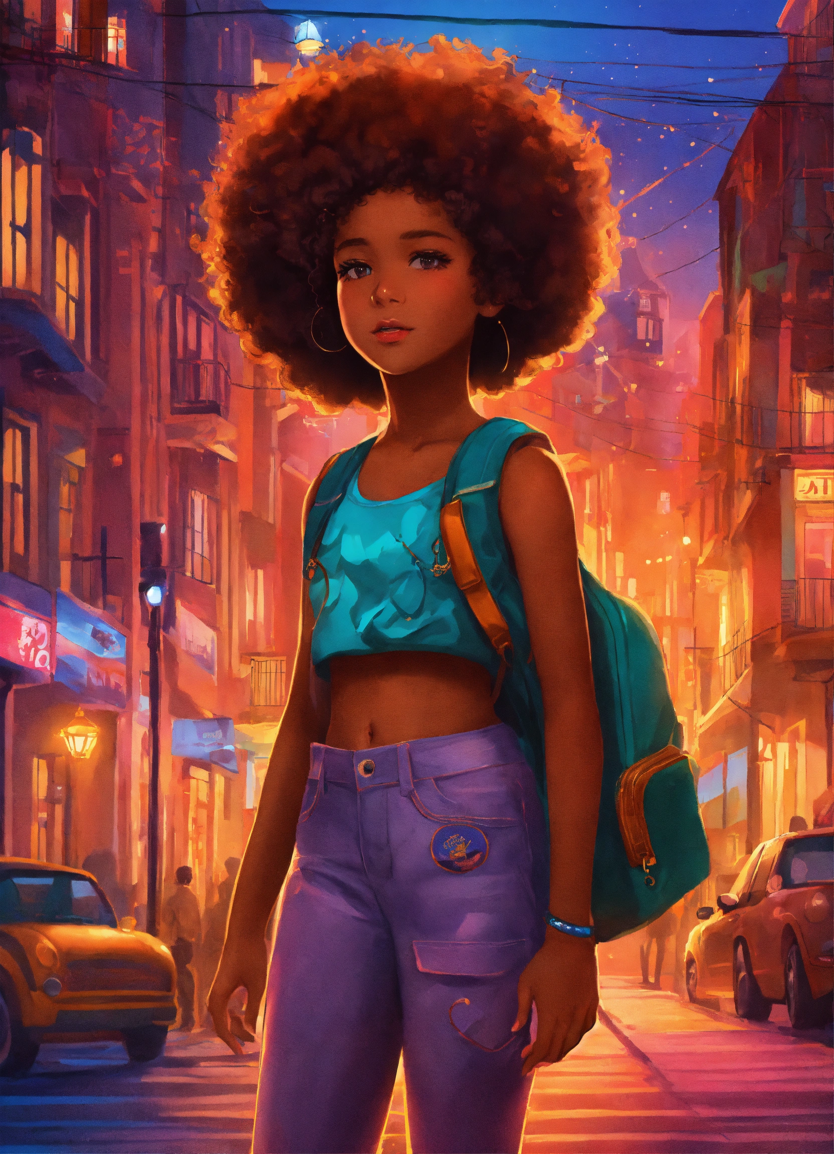 Lexica - Ilustración de cinco colegiales de 12 años, niña afro de 9 ...