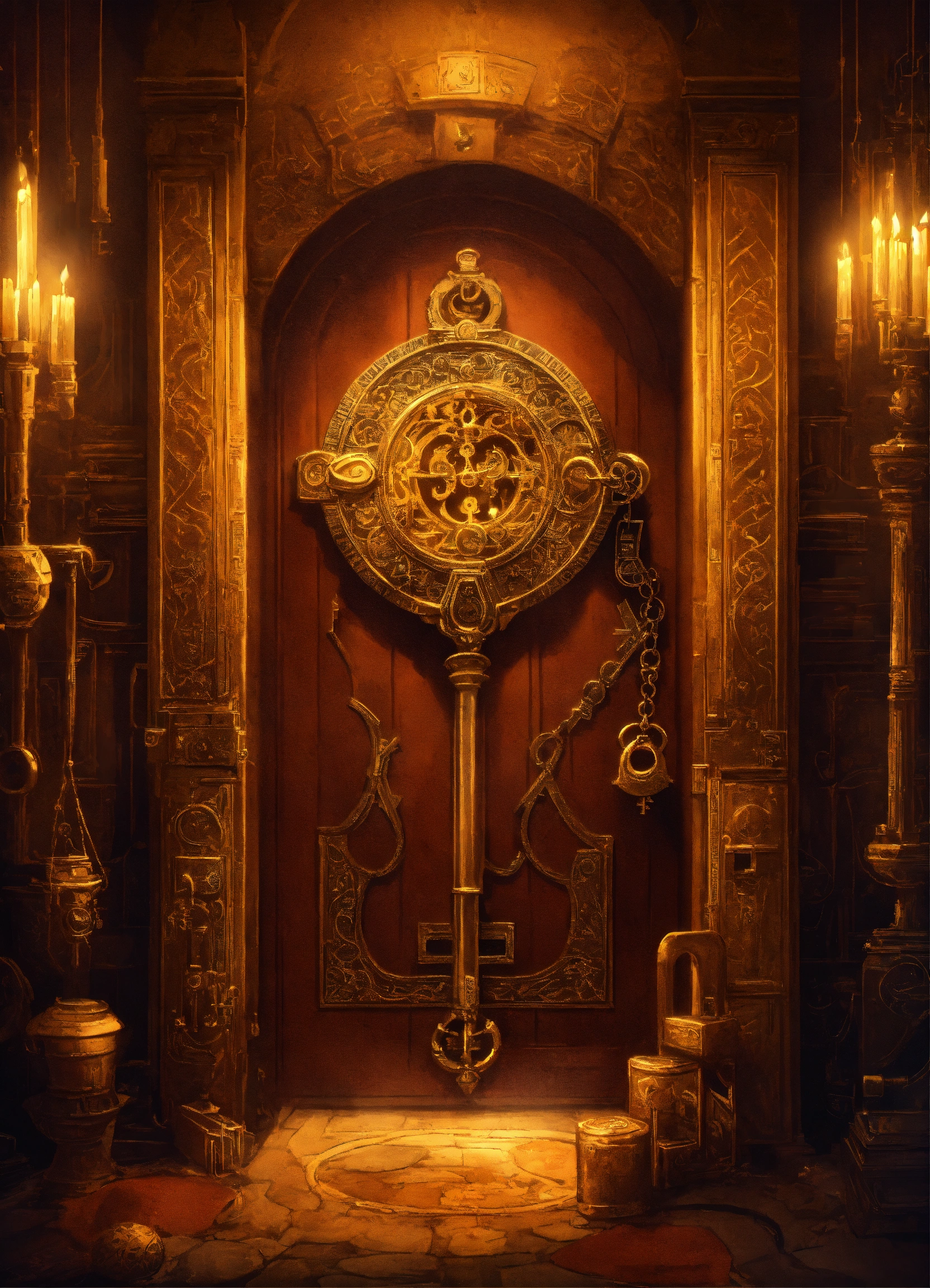 Lexica - In a dimly lit chamber, describe a mysterious key, intricately ...