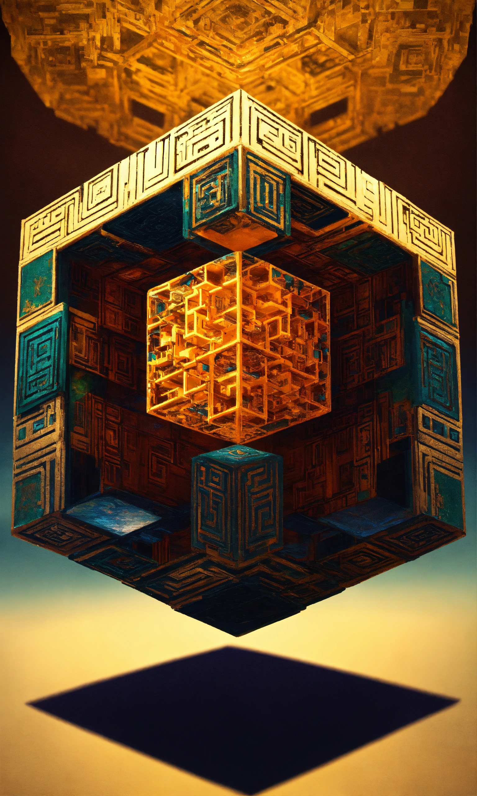 Lexica - Taoist monk tesseract body fractal three point perspective ...