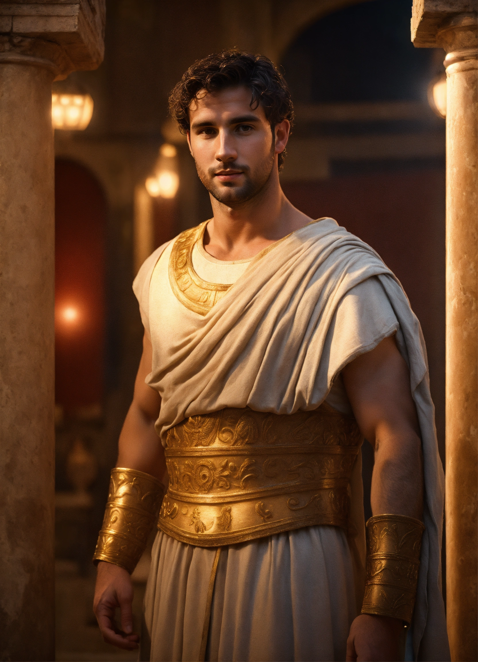 Lexica - A young rich noble athletic handsome roman tribune wearing ...