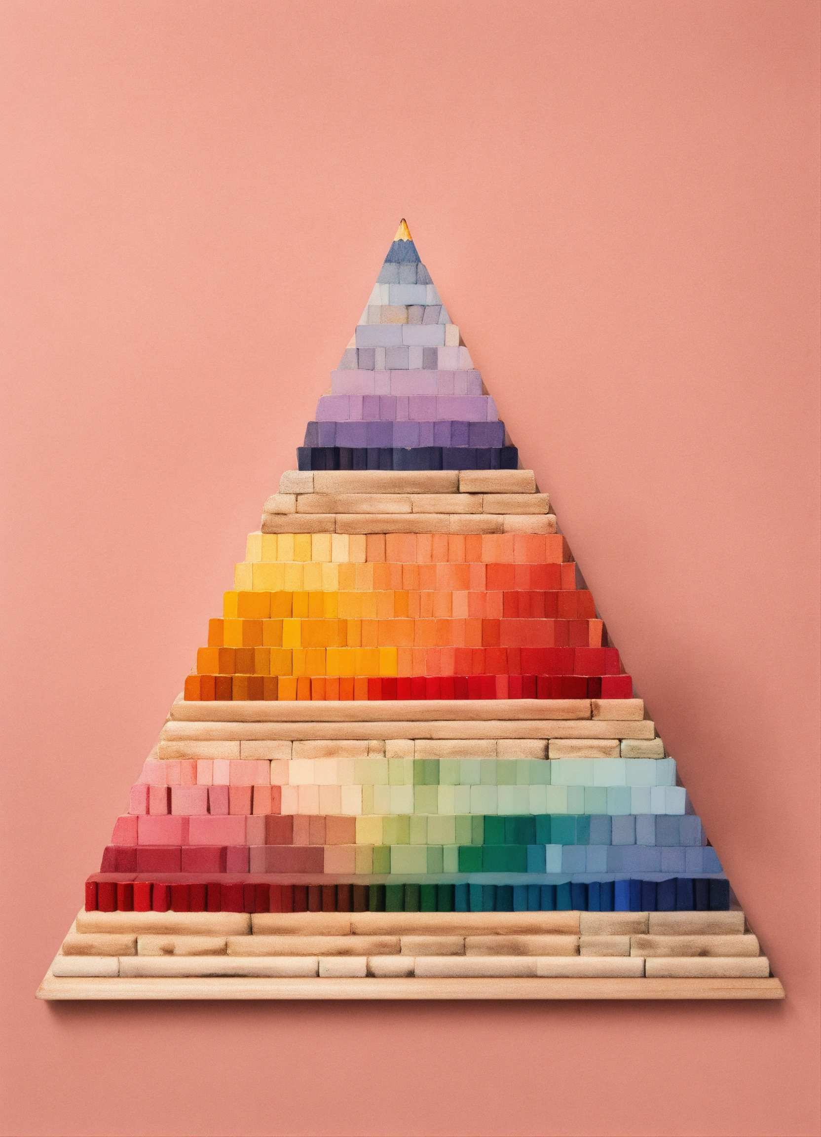 Lexica - A pencil illustration of a pyramid, split in 5 rows, each row ...