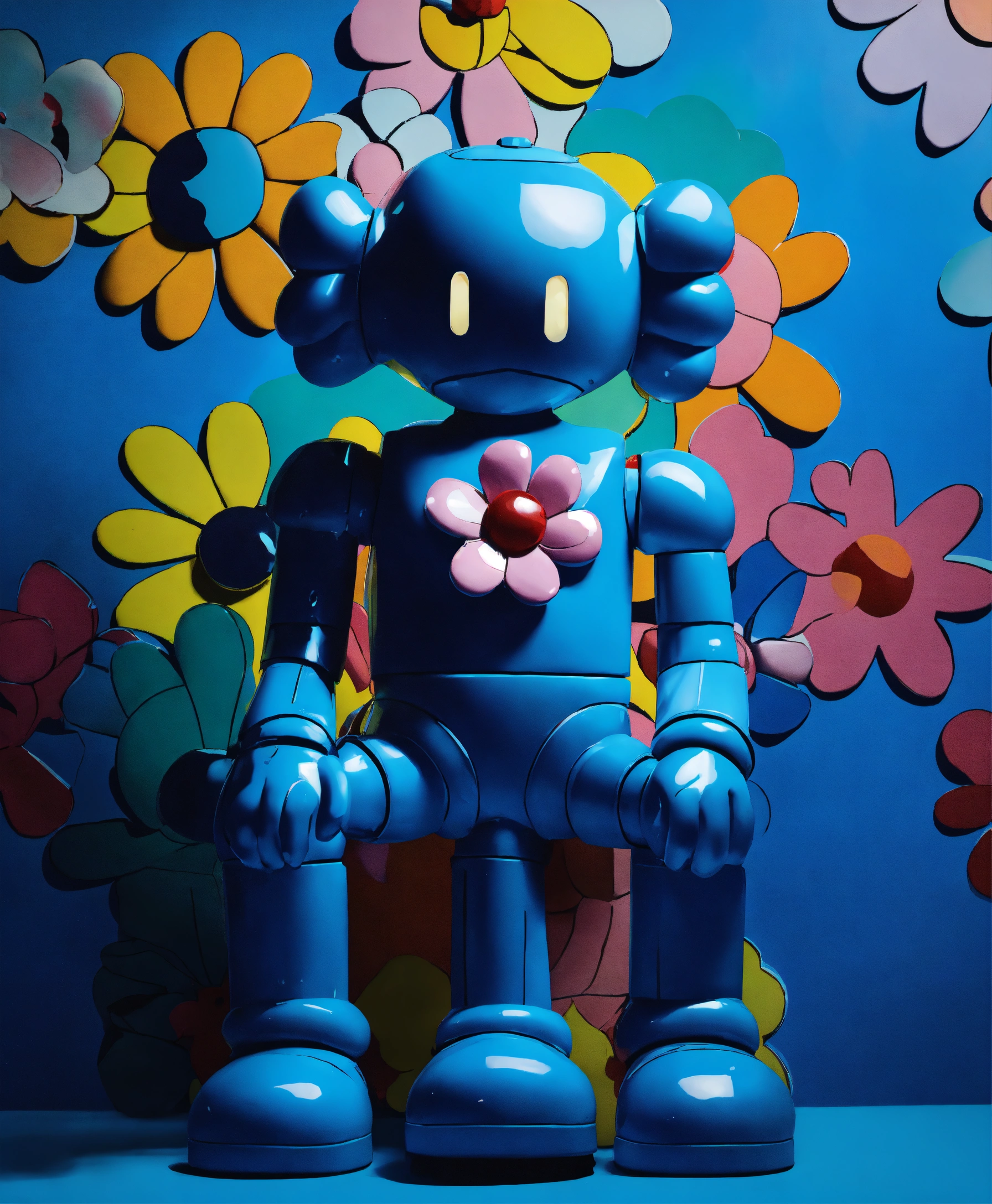 Lexica - Kaws flowers jeff Koons Murakami Ceramics Robot Pop Art Blue ...