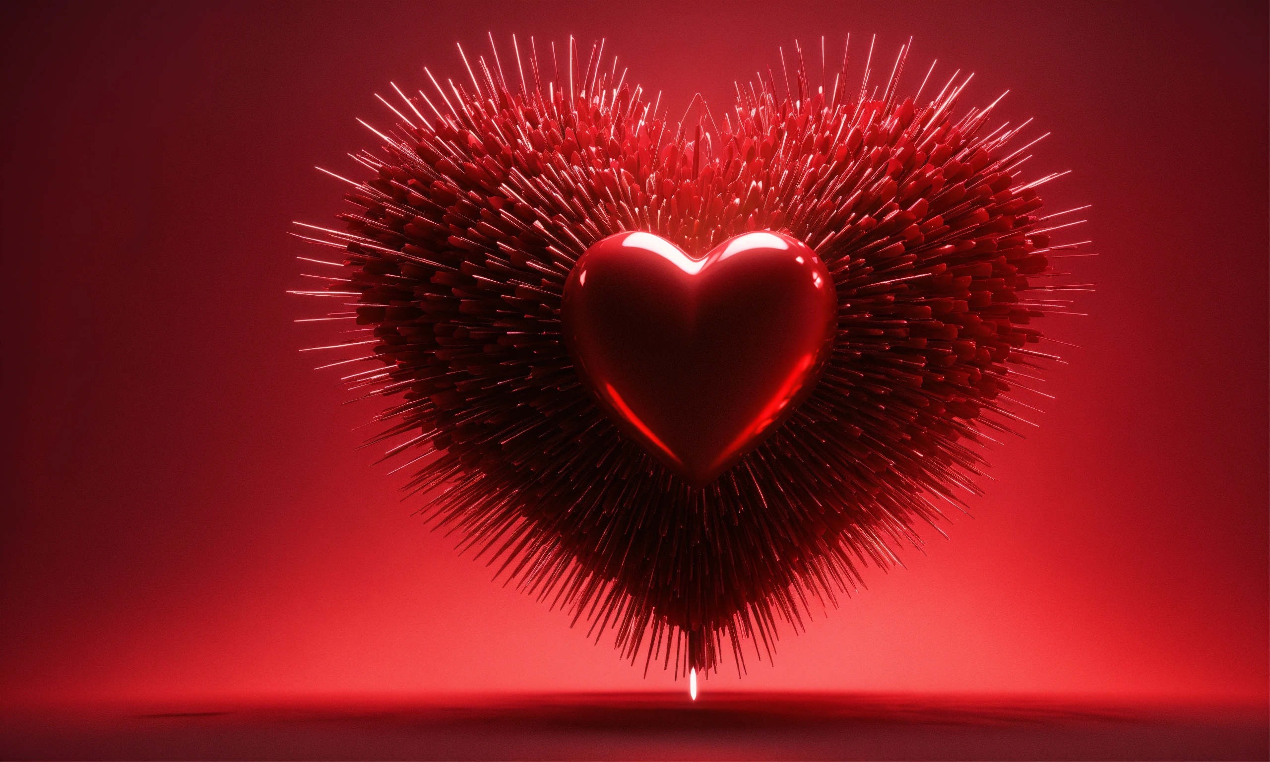 Lexica - Beautiful spike heart, 3d render, 8k, dark red theme