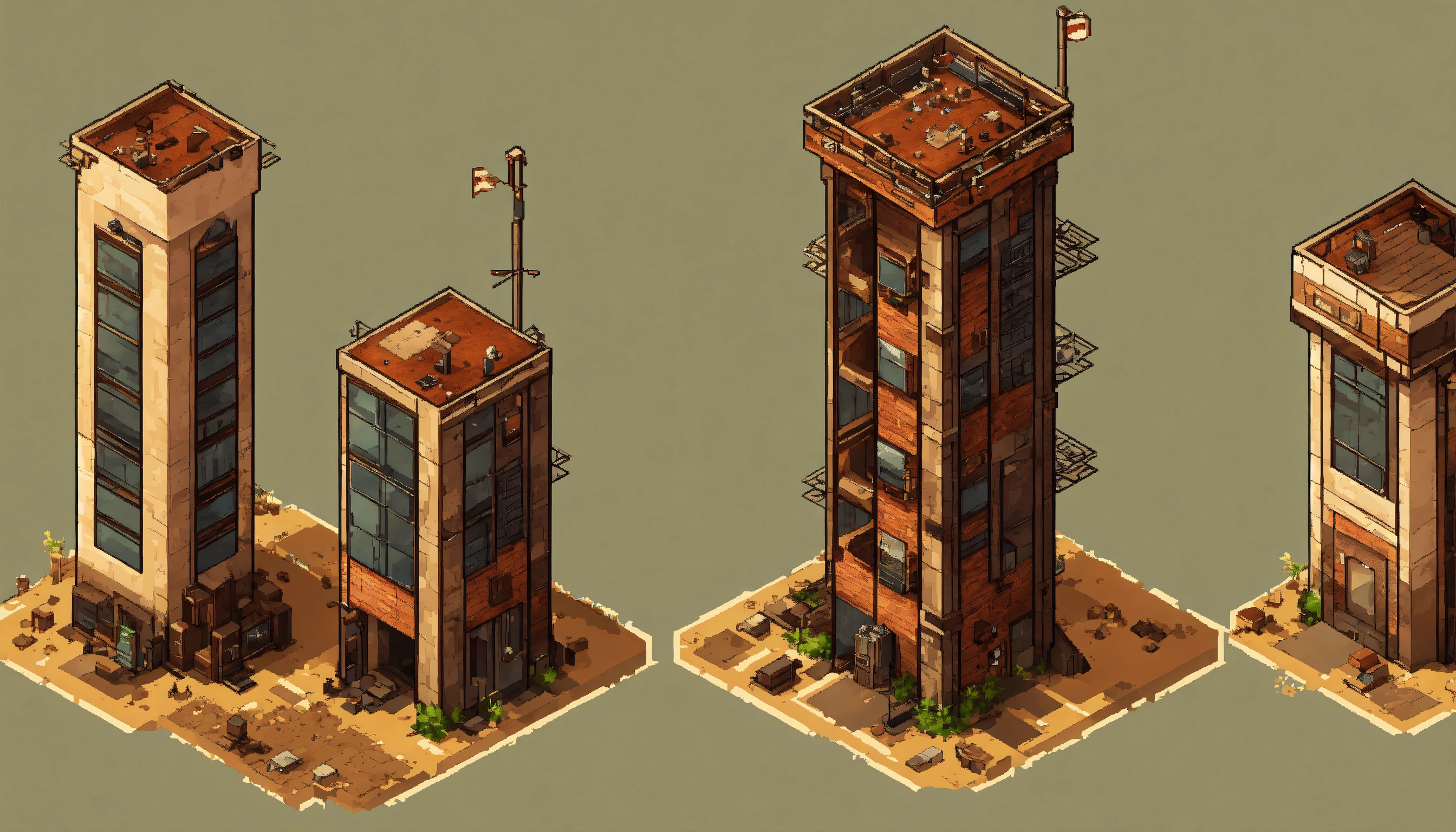 Lexica - Simple clean blocky 2d isometric pixel sprites of an post ...