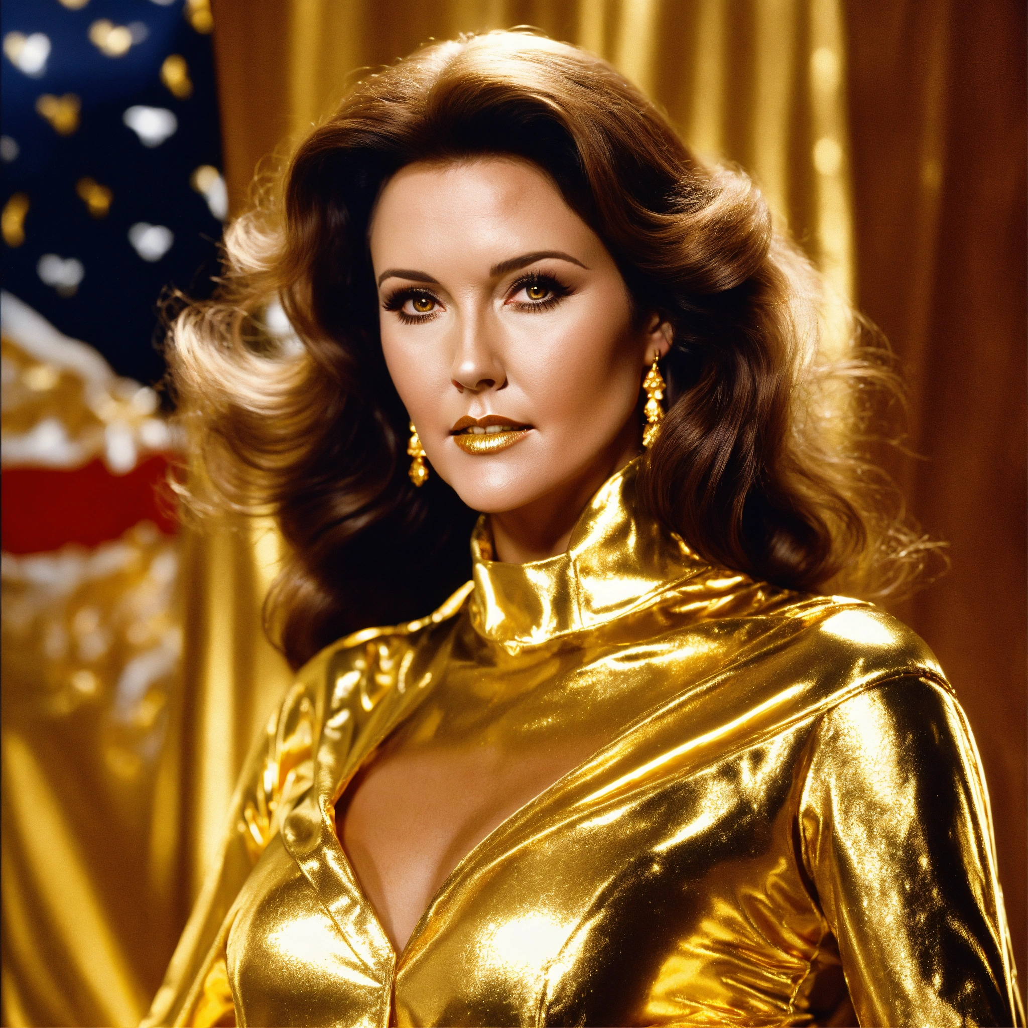 Lexica - Gold Full Body Lynda Carter with Long Silky Gold Hair, Full ...