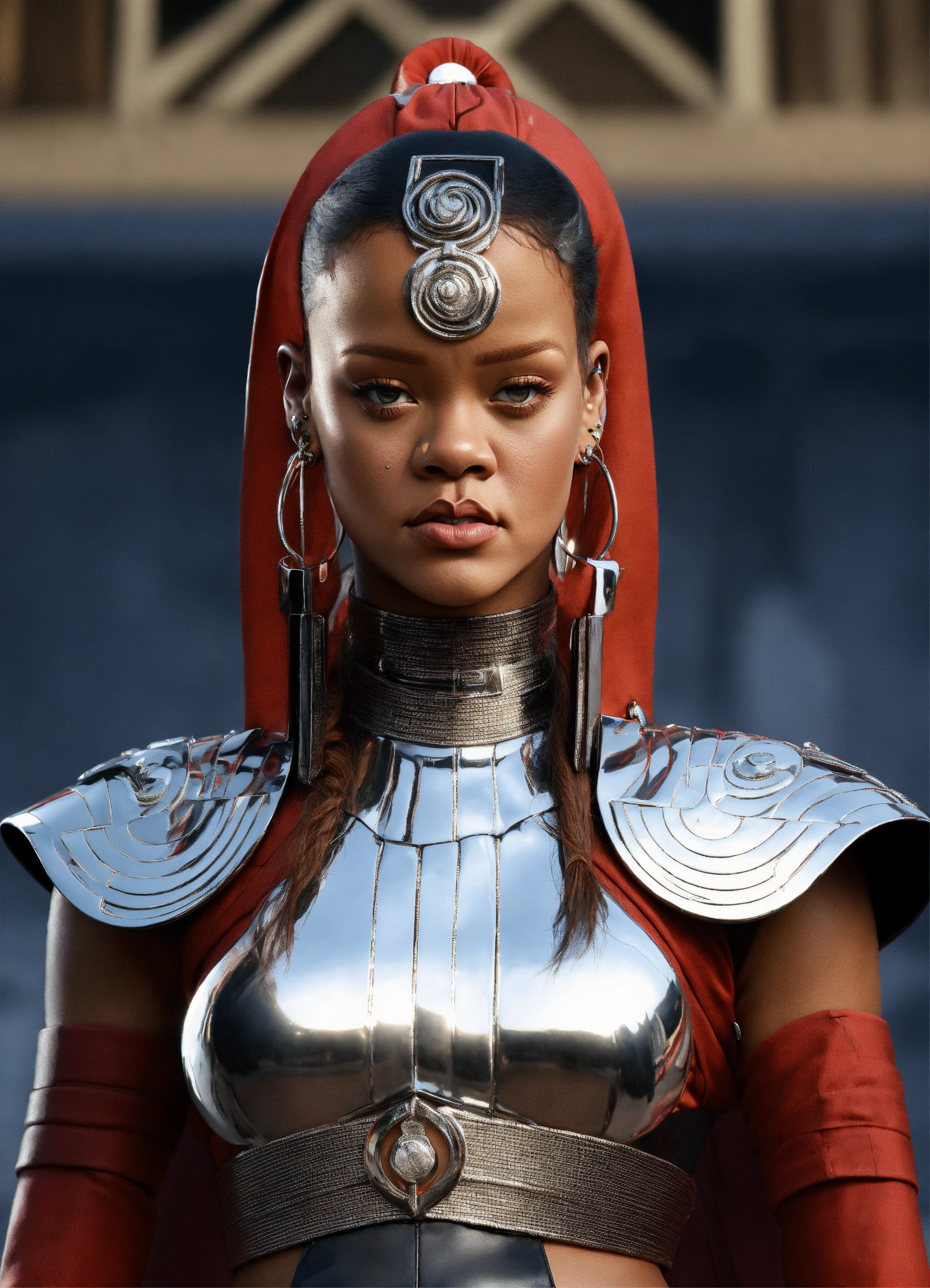 Lexica - Rihanna Avatar The Last Airbender chrome attire