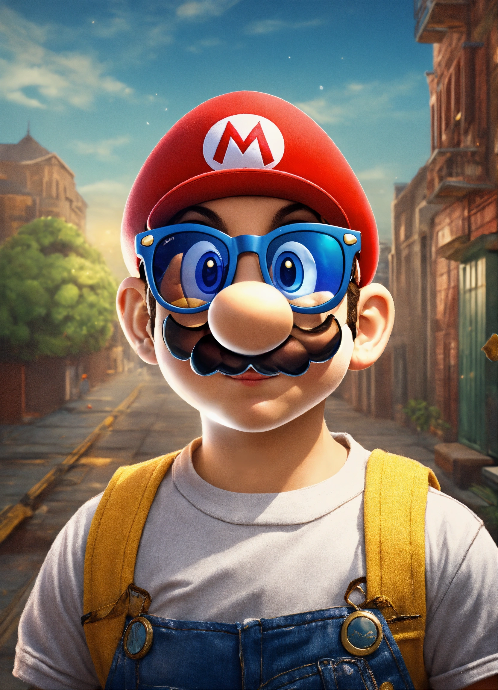 Lexica - Super mario cool sunglasses hip hop portrait