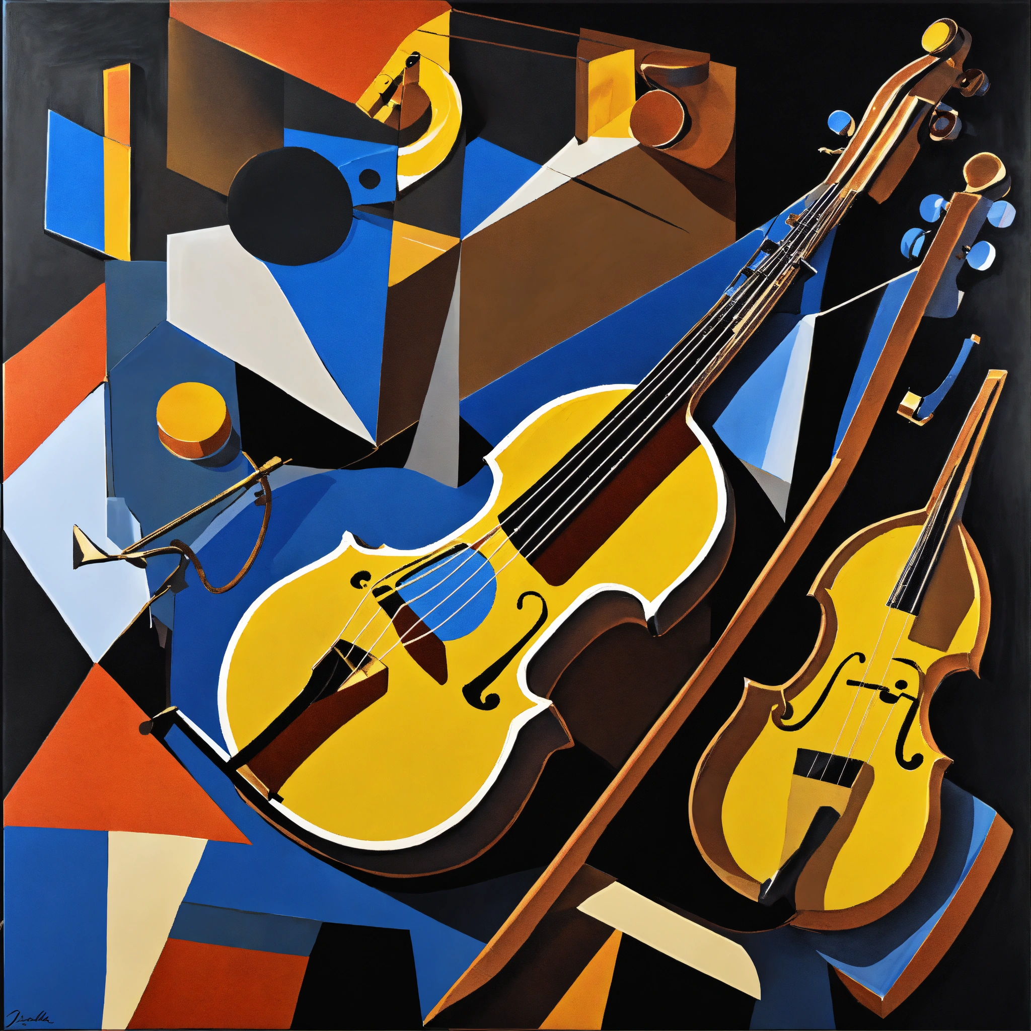 Lexica - Produce a electrifying 3D cubist-inspired painting of jazz ...