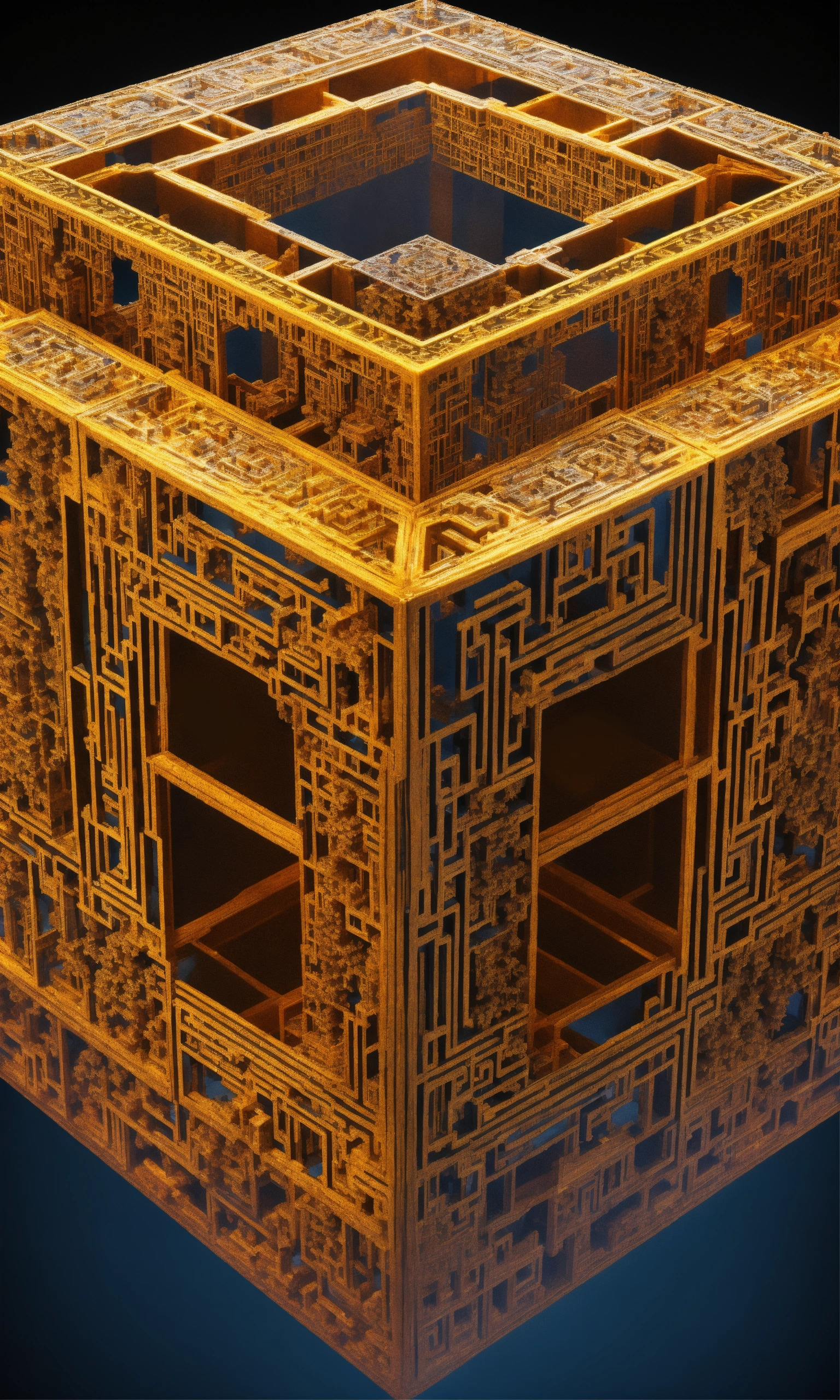 Lexica - Taoist monk tesseract body fractal three point perspective ...