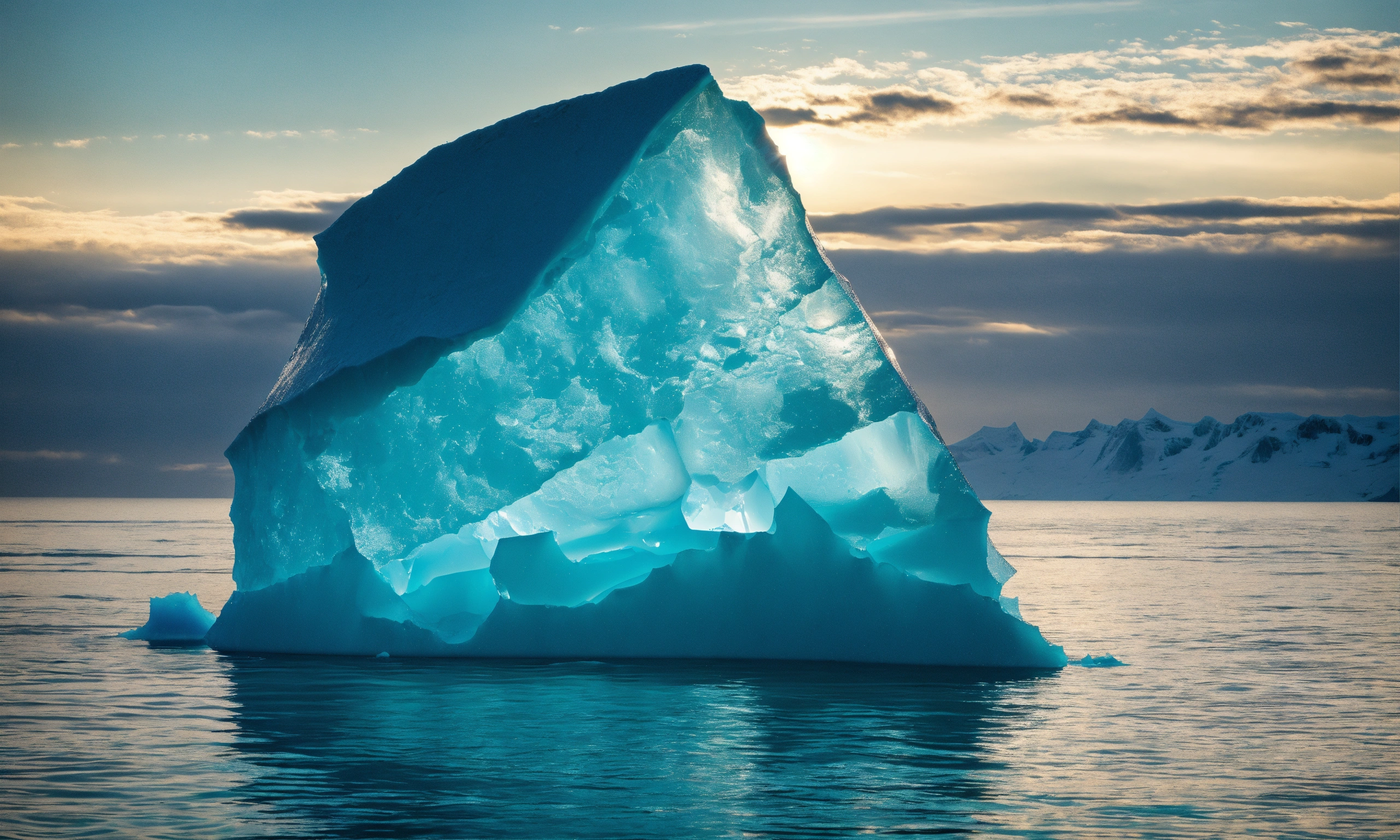 Lexica - Tip of iceberg, transparent water, underneath water iceberg
