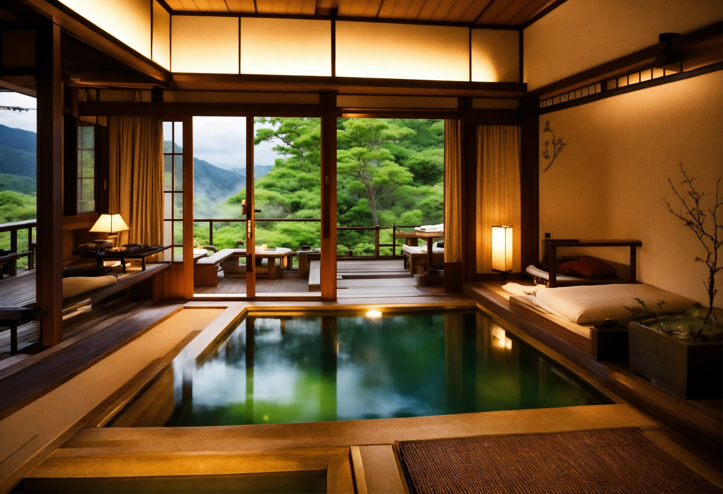 Lexica - Reiko Kobayakawa in luxurious Japanese hot springs room