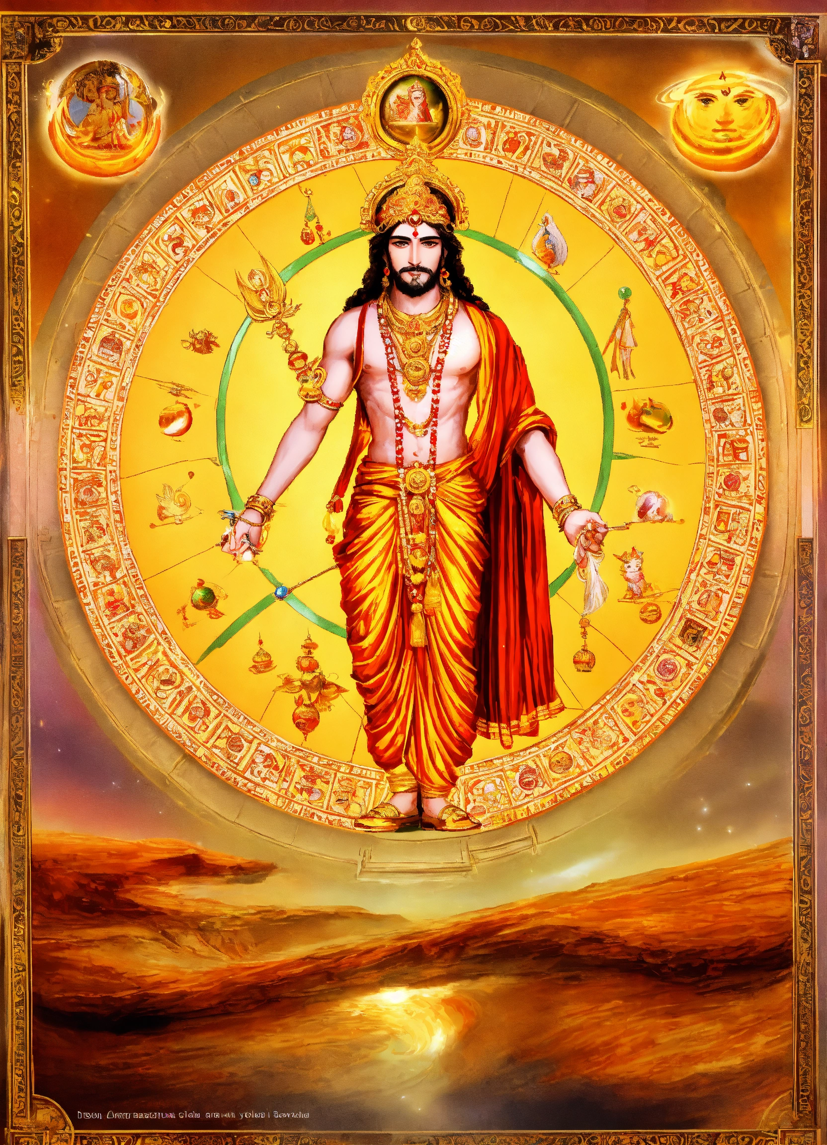 Lexica - Generate an image of lord Jupiter according to Vedic astrology