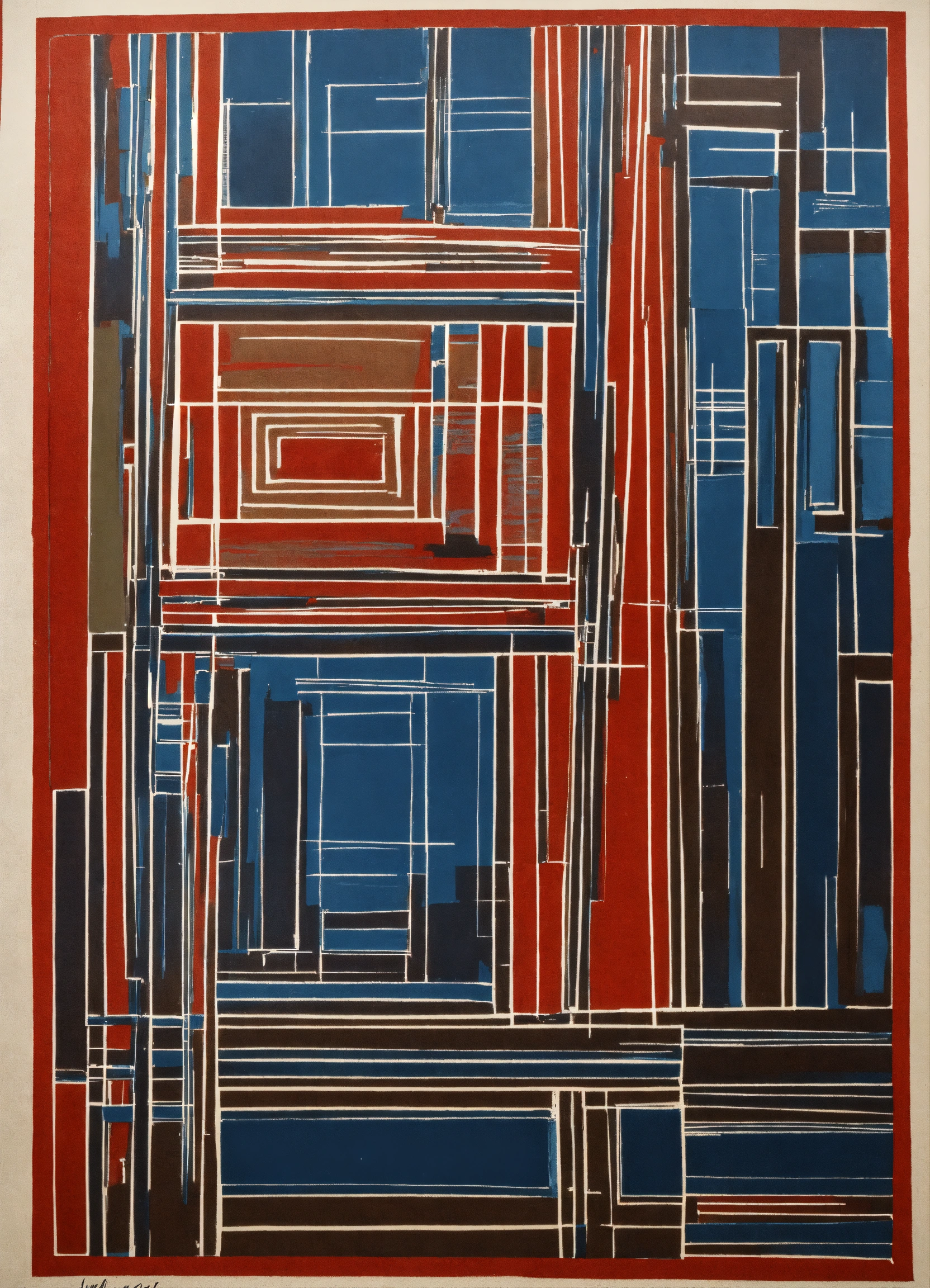 Lexica - Linocut, abstract art, drawing in the style of Emil ruder