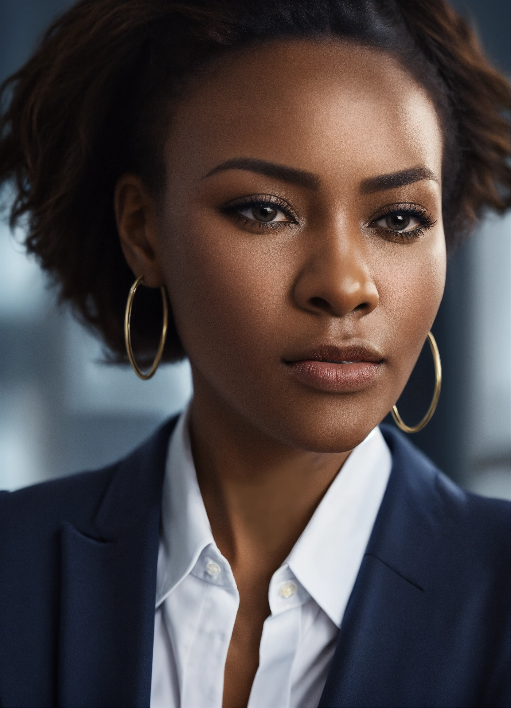 Lexica - Confident extreme close-up portrait of a female African ...