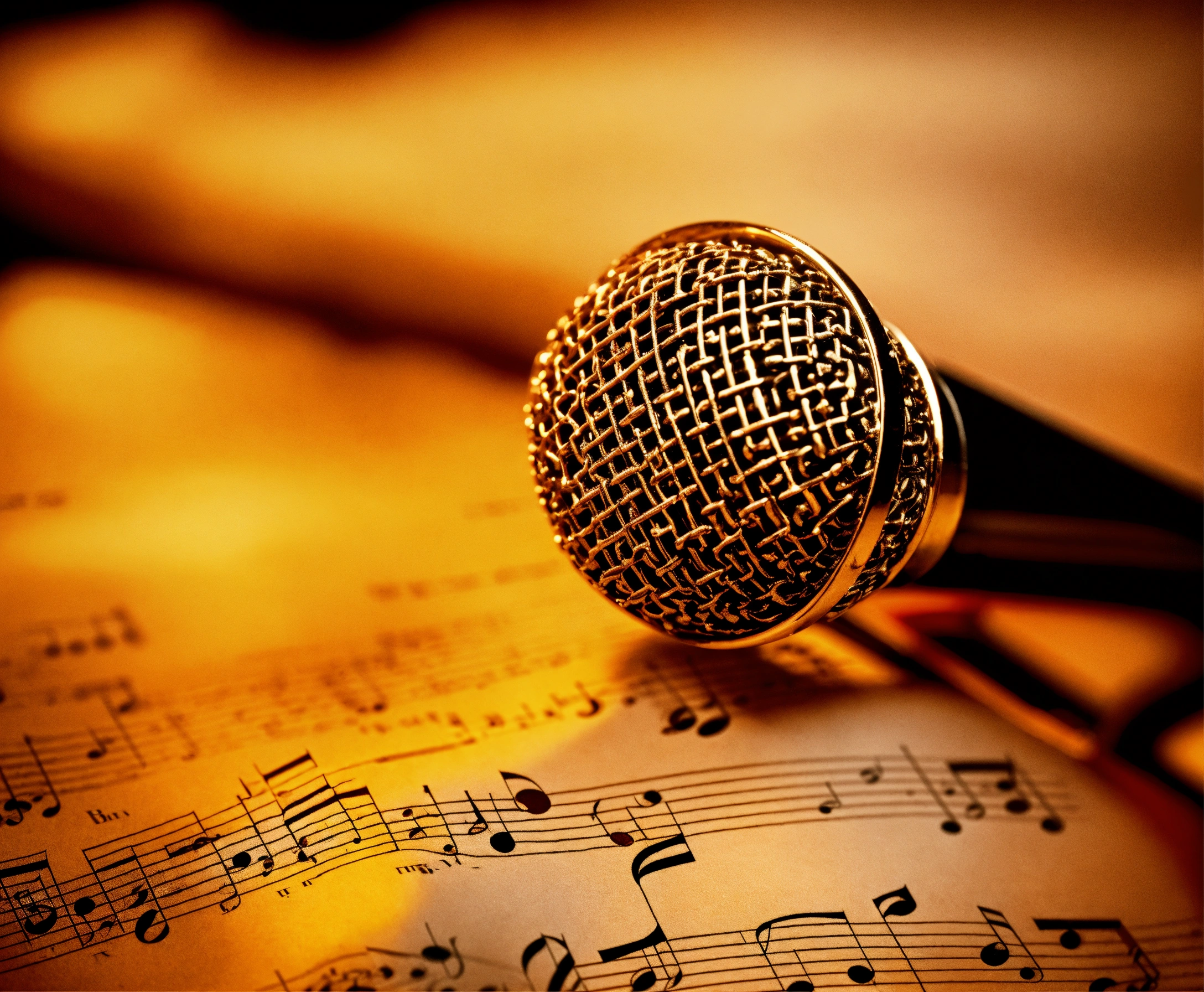 Lexica - Microphone, sheet music, singers