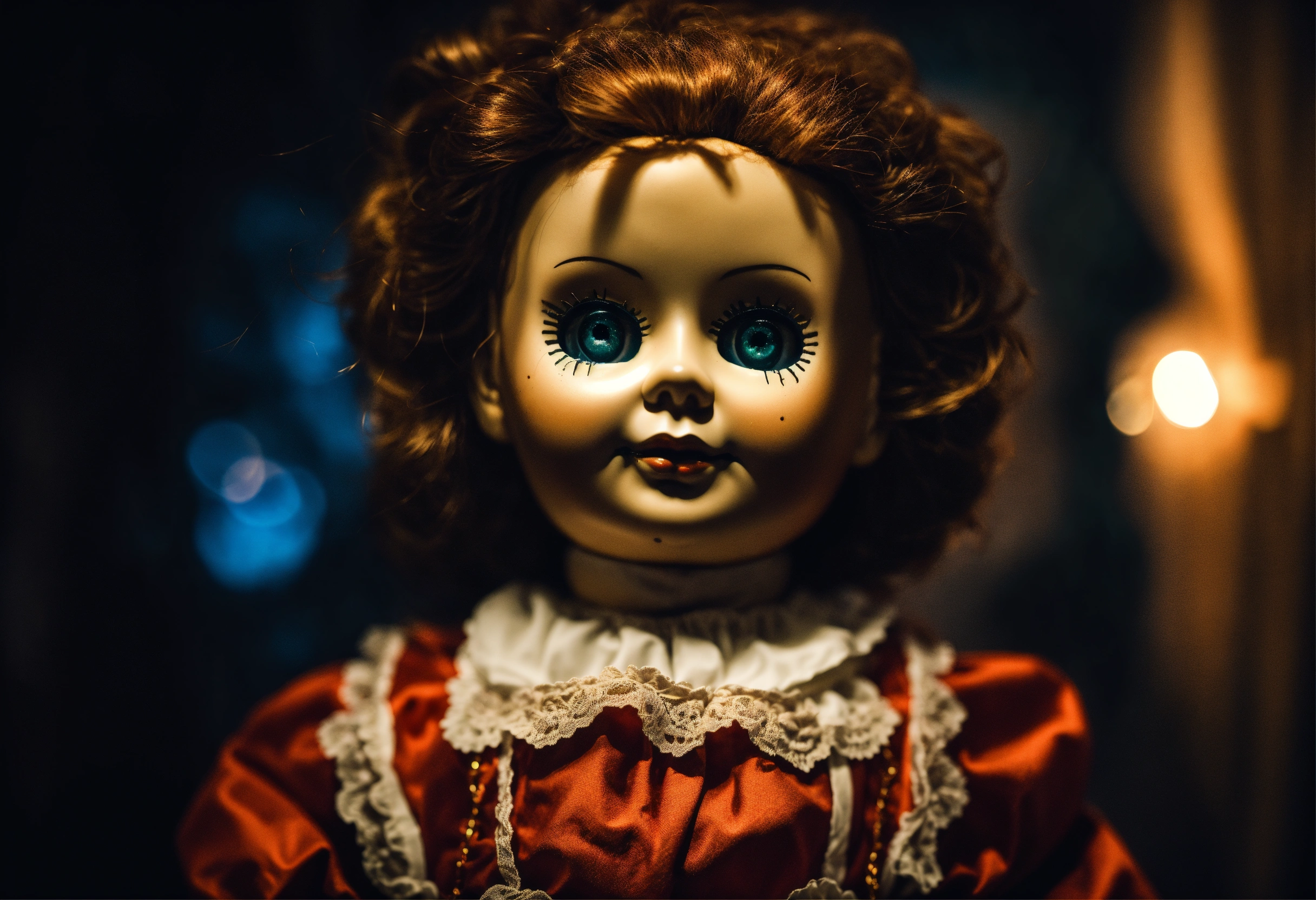 Lexica - Scary haunted doll with blurred background
