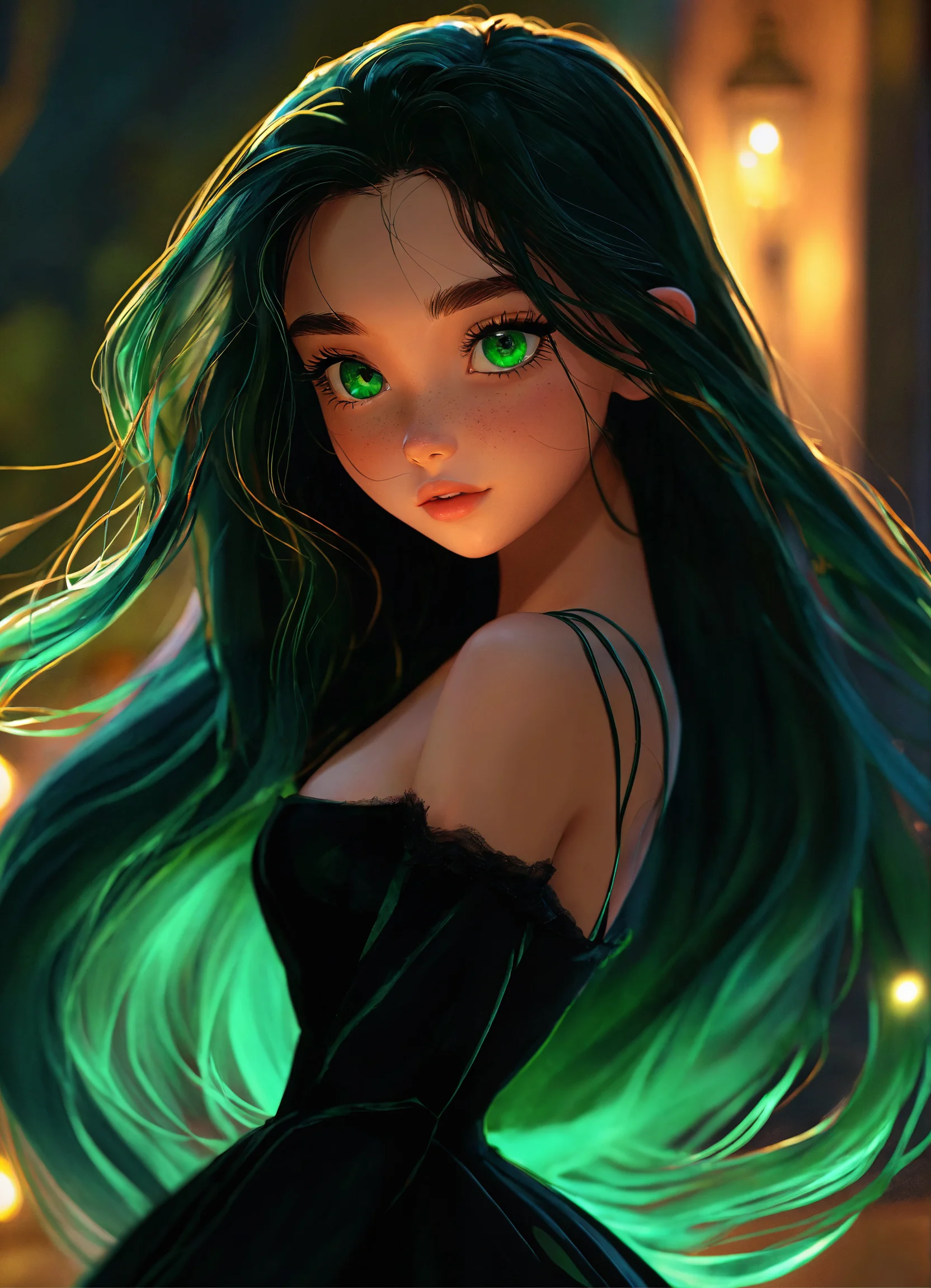 Lexica - Amorphous forms character smooth lines, cute face, green eyes ...