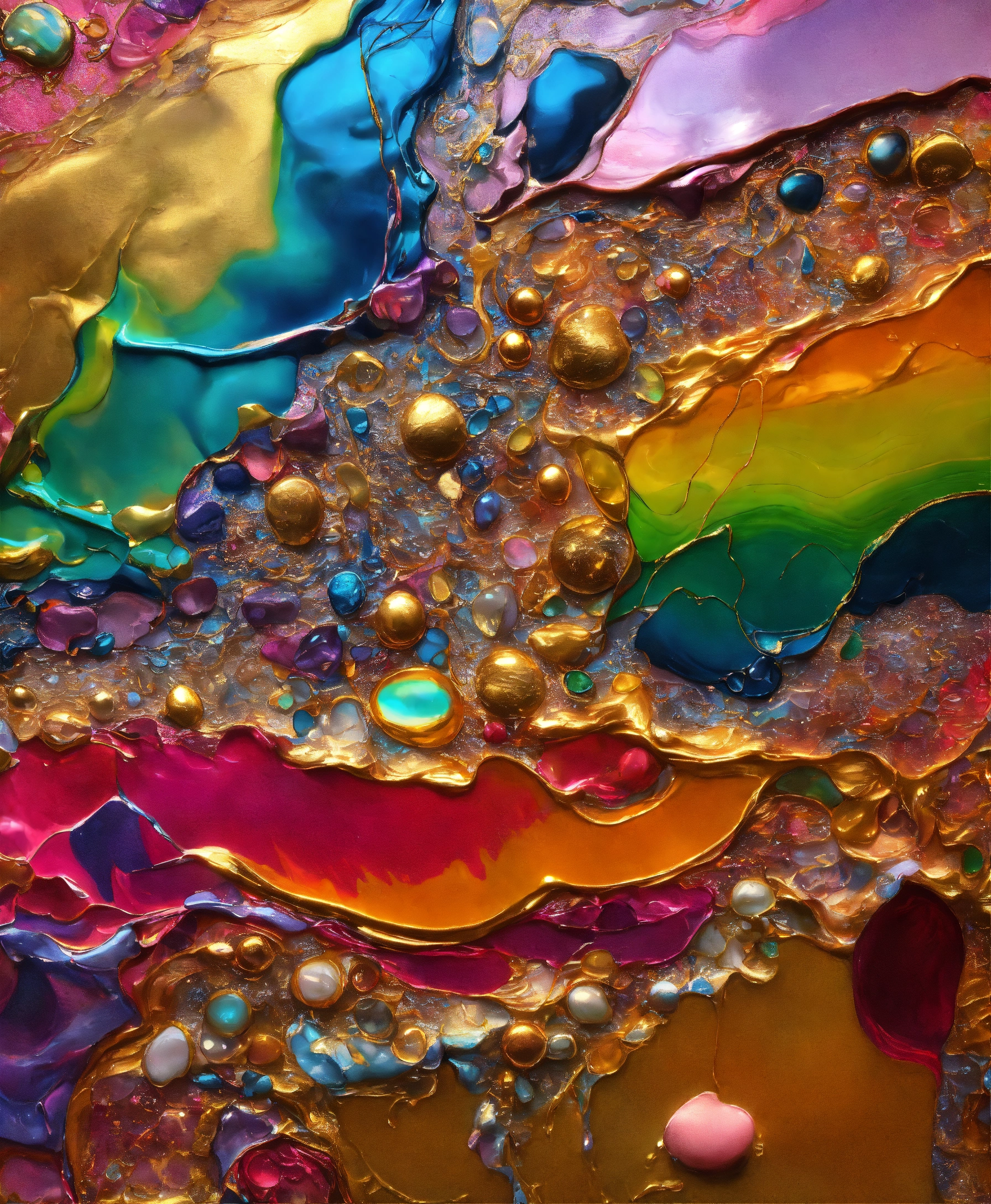Lexica - Colorful abstract painting oil and water complex complicated ...