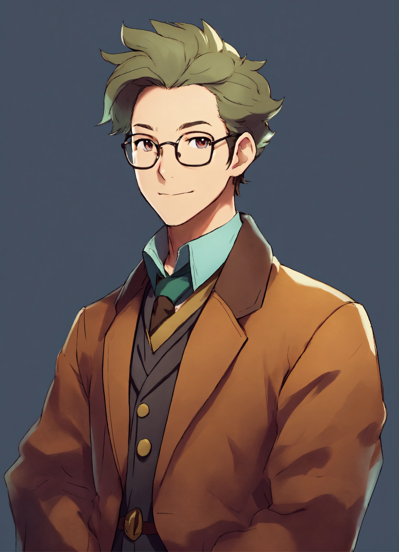 Lexica - Animime style, male pokemon professor, professor spruce, brown ...