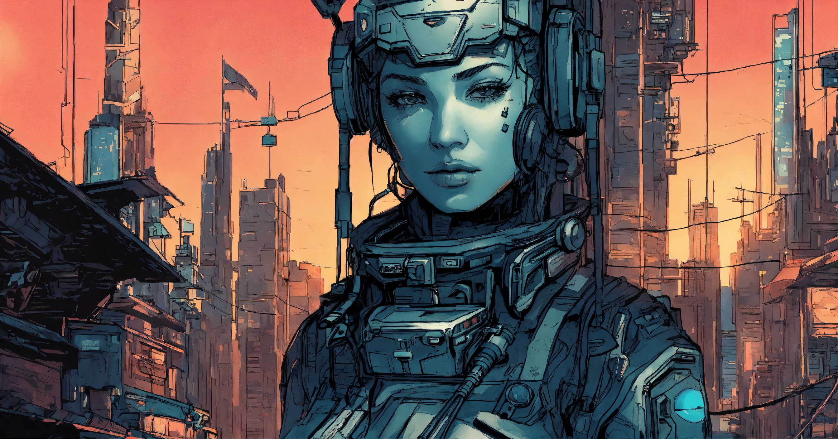 Lexica - Create a vector pencil sketch of the cyberpunk on Earth using ...