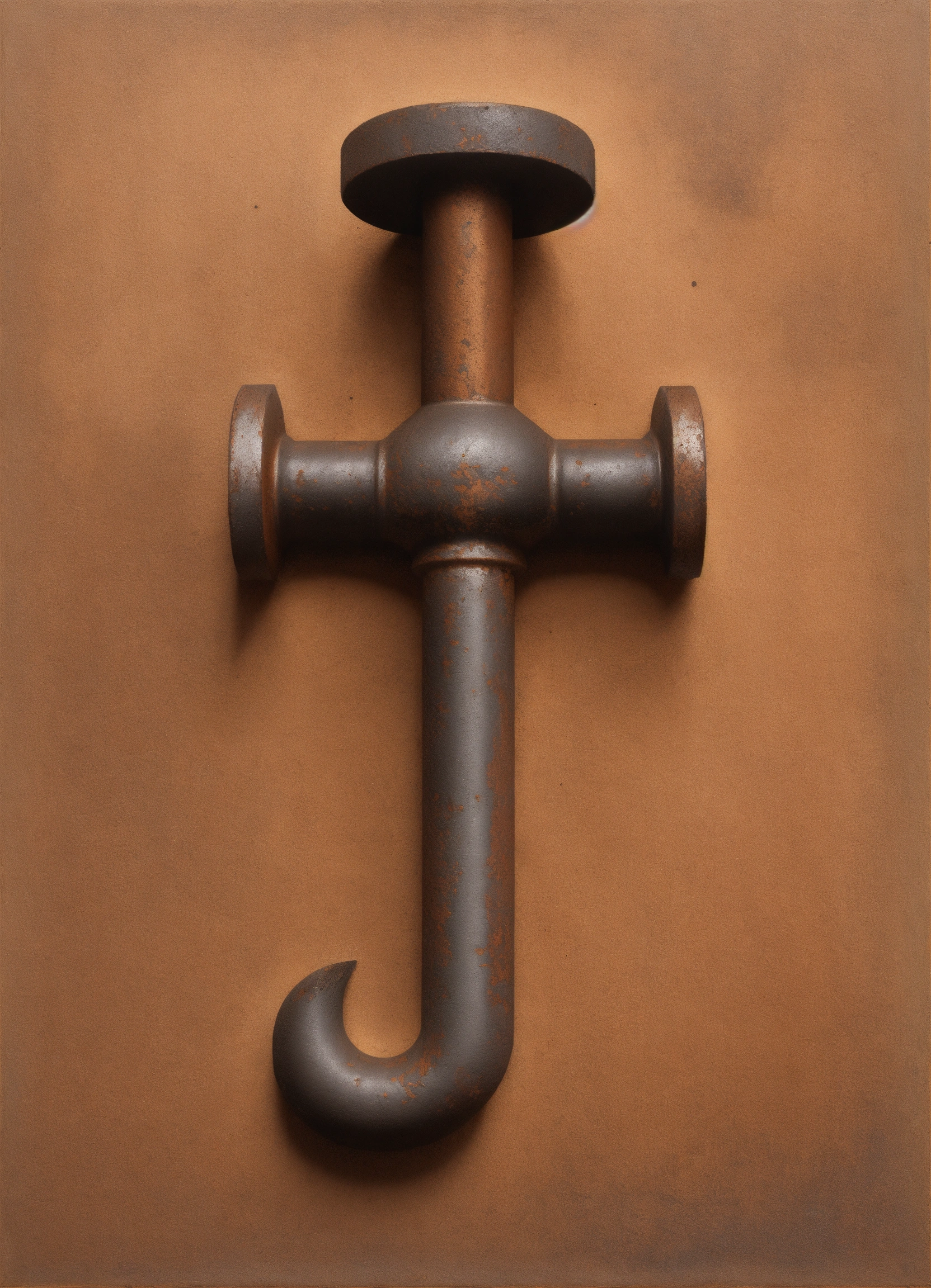 Lexica - Minimalist charcoal drawing of a rusty iron bolt with soft ...