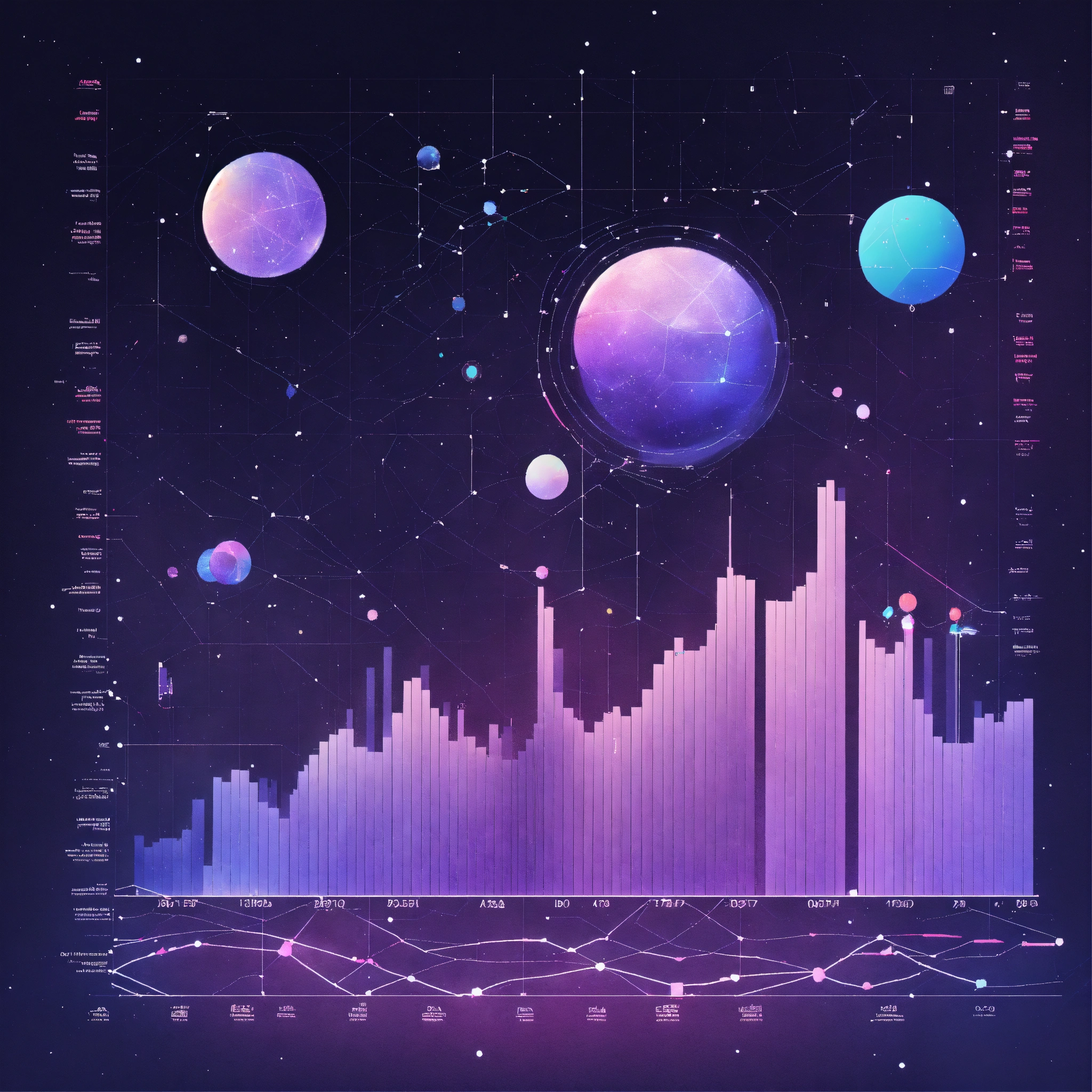 Lexica - Data analytics and artificial intelligence with graphs and charts, space theme ...