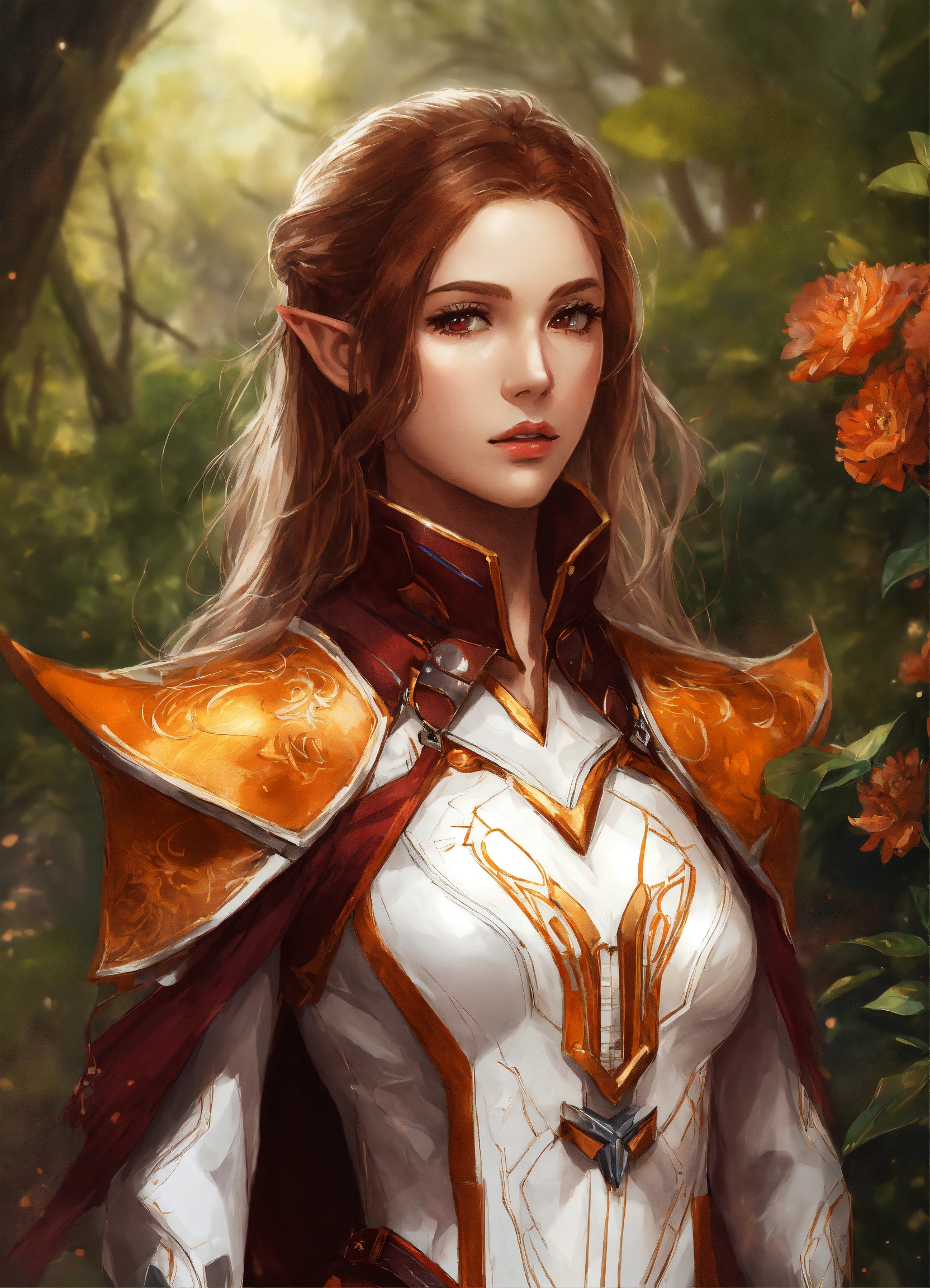 Lexica - Drawing of a sci fi high elf, space, palace, white cybernetic ...