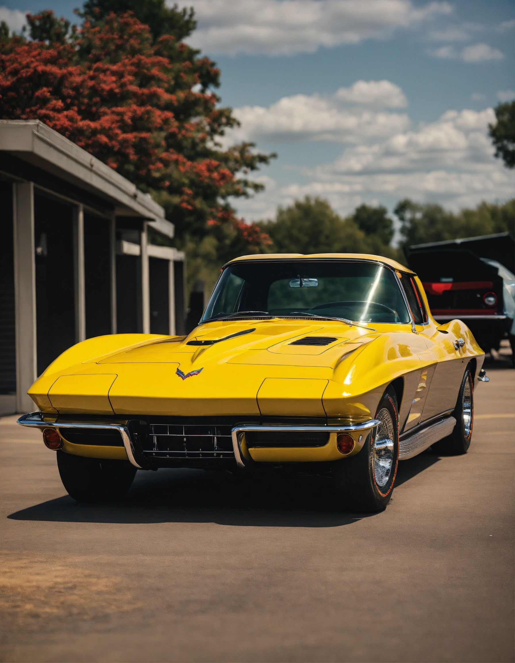 Lexica - A photo of a t-shirt with a corvette on it