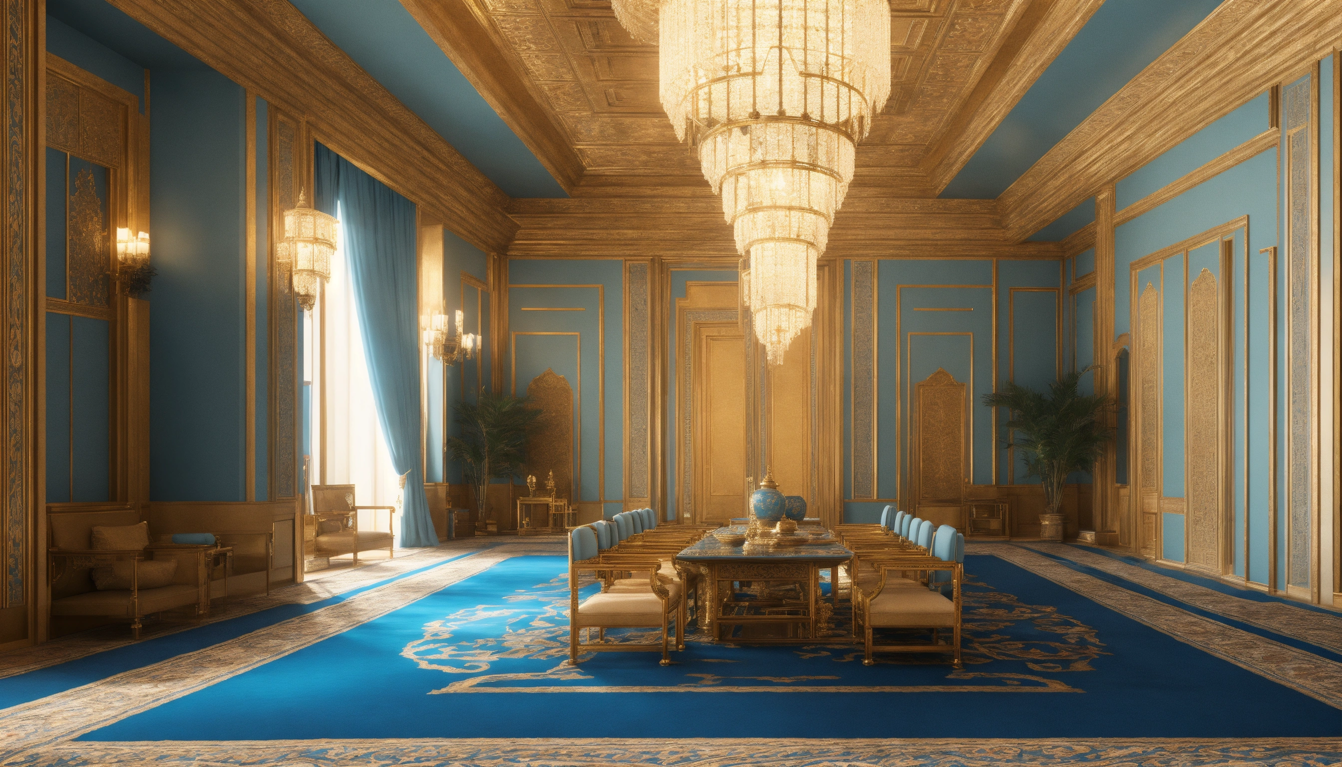 Lexica - Saudi palace interior room, traditional, setting area, seats ...