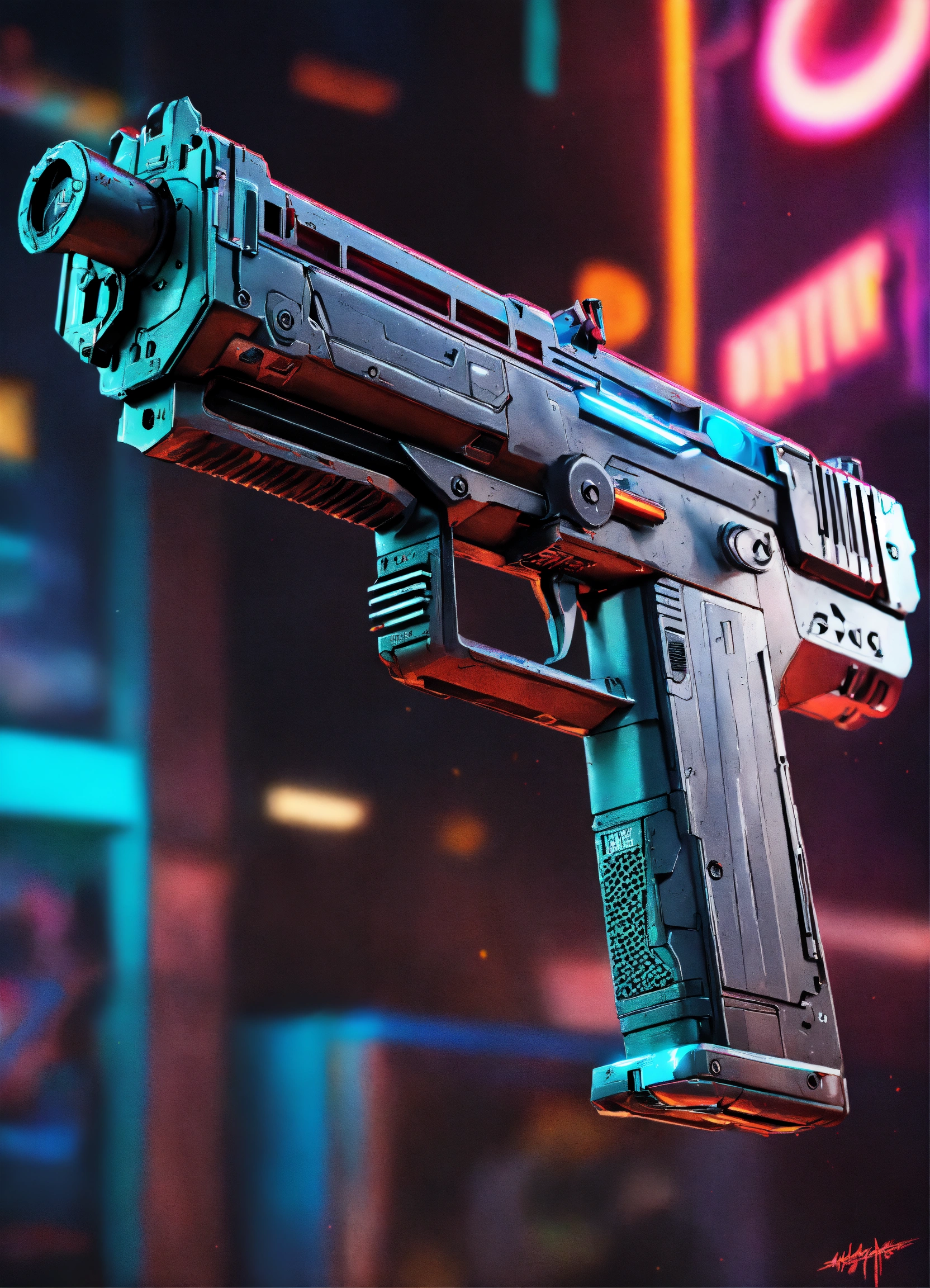 Lexica - Cyberpunk machine pistol like a gun metal gray out mac-10 ...