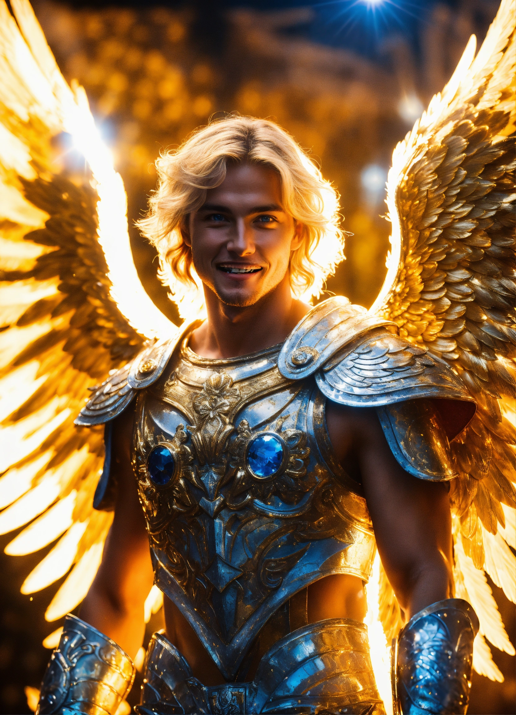 Lexica - Photographic 3/4 real-life portrait photo of an Archangel with ...