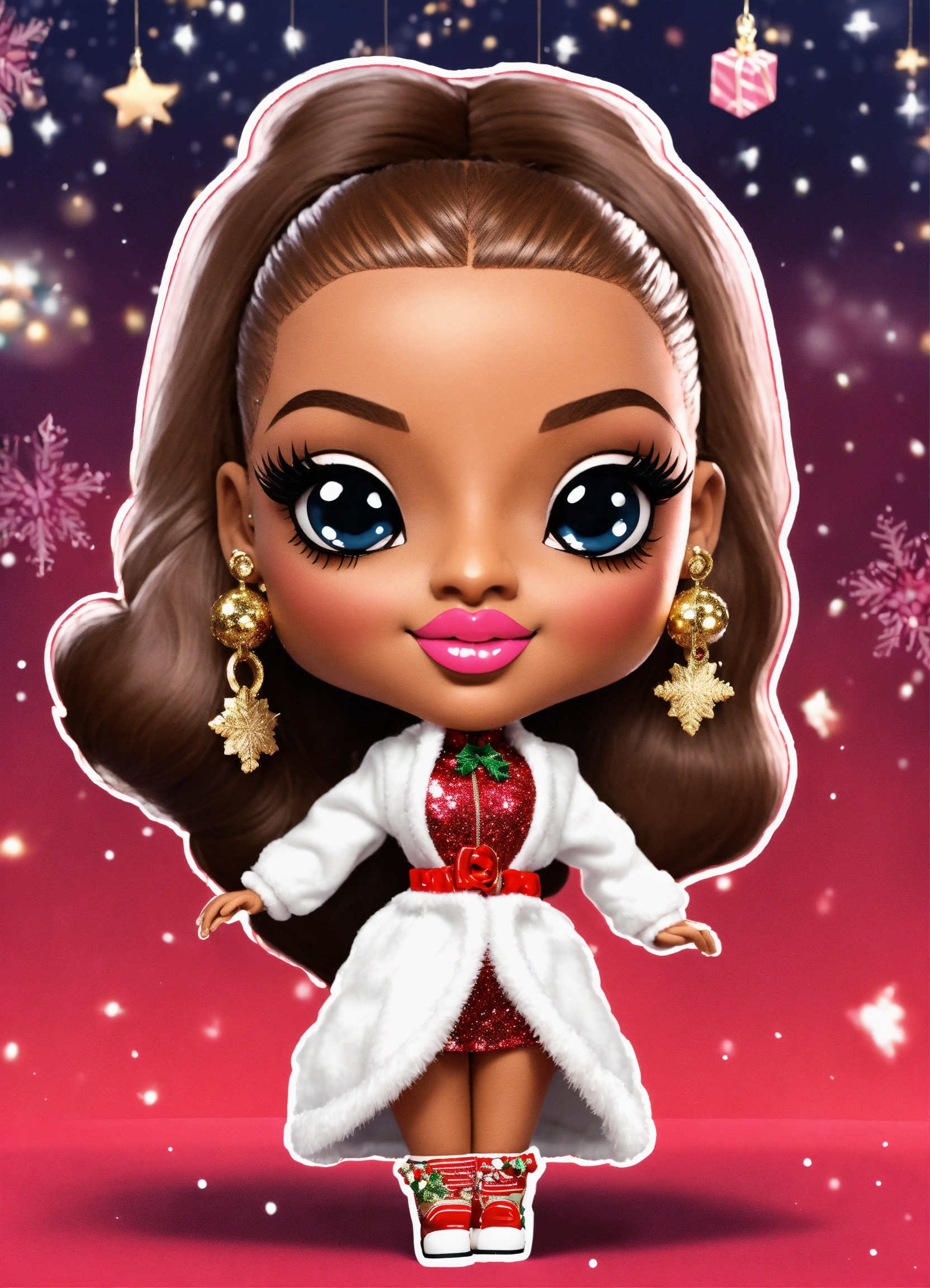 Lexica - Chibi cartoon image of a very beautiful Cardi B as a barbie ...