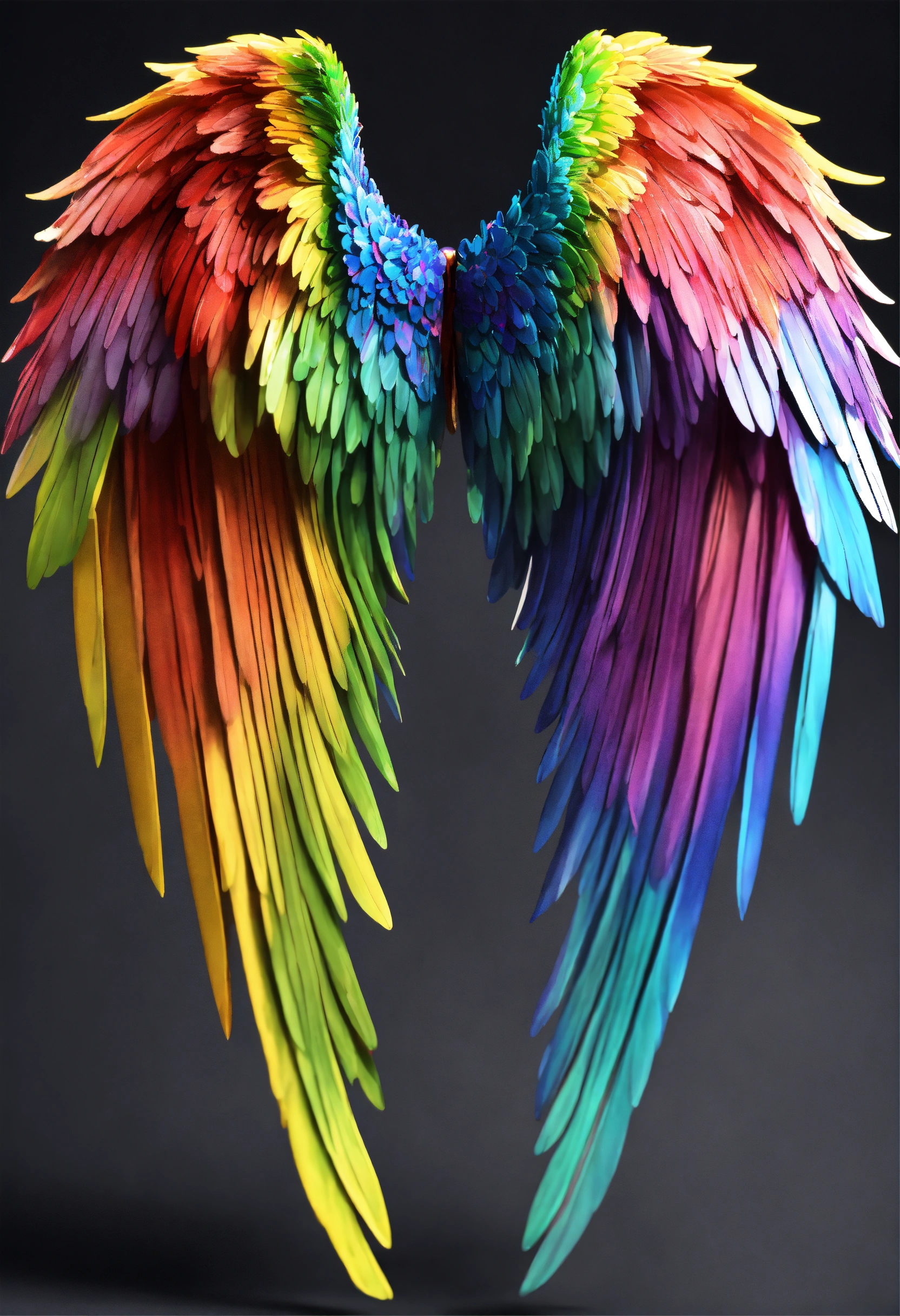 Lexica - Beautiful and perfect rainbow colored angel wings detailed and ...