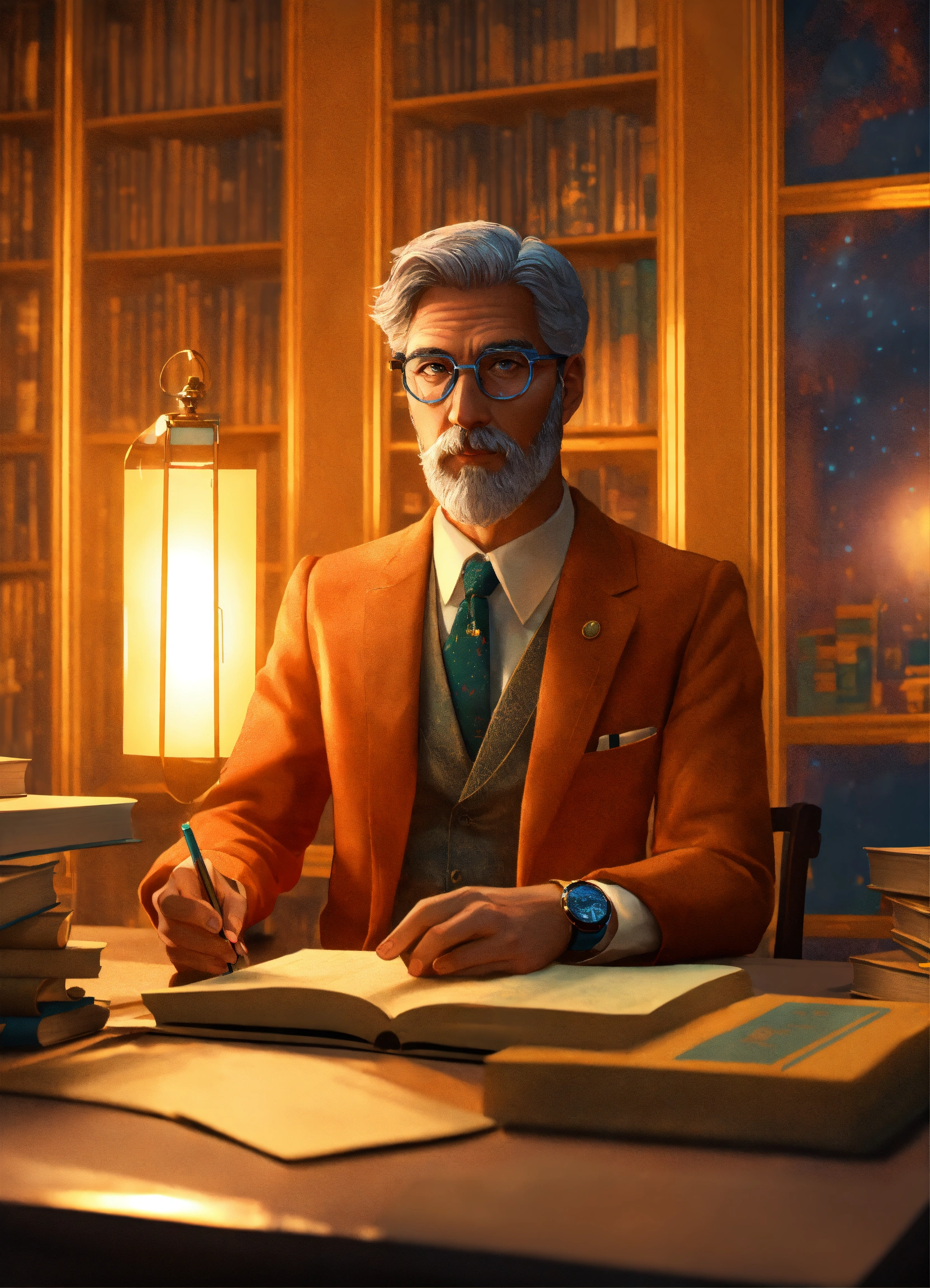 Lexica - A science fiction hologram of pythagoras, a handsome 55 year ...