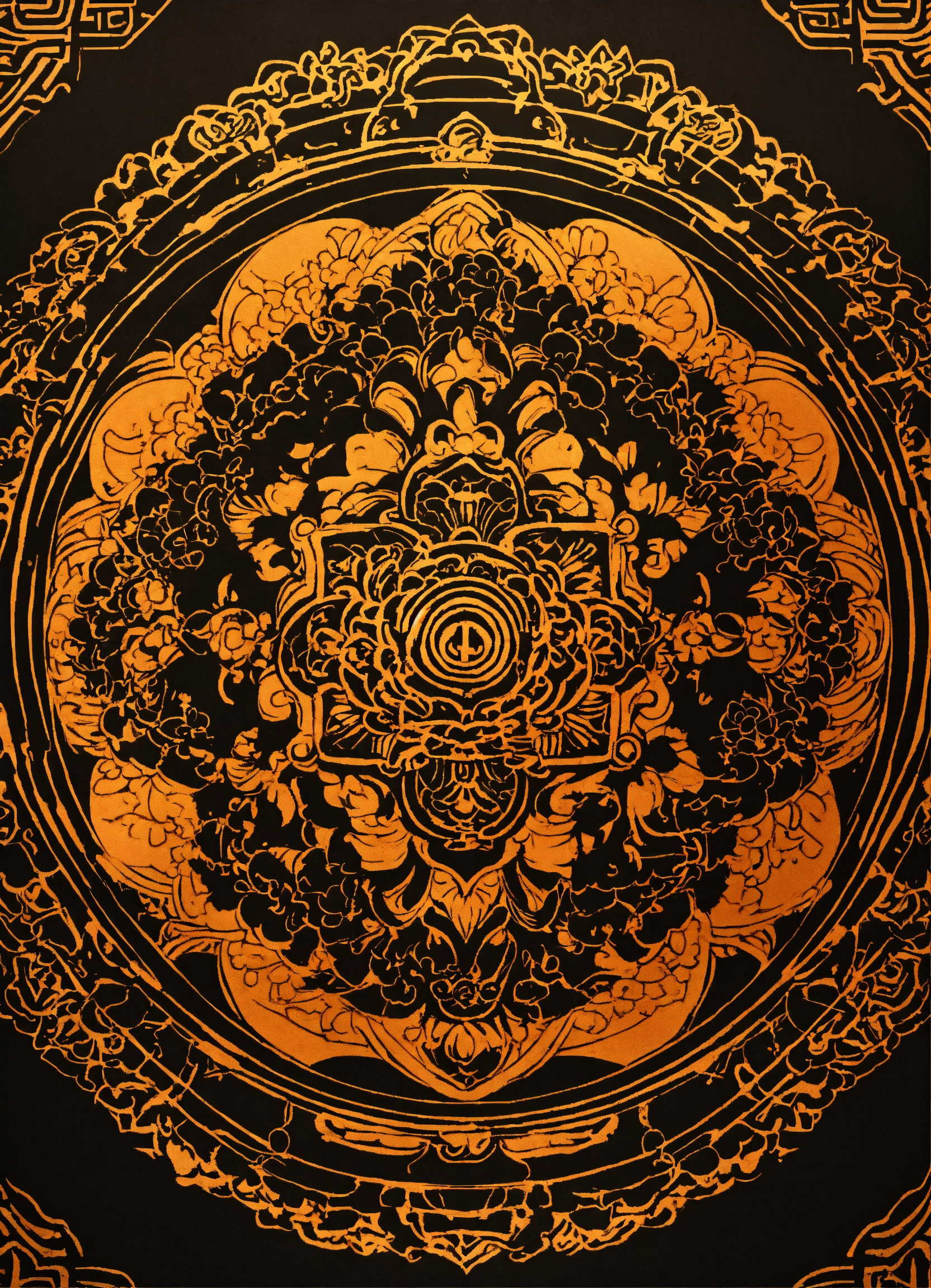 Lexica - A logo, silhouete from a traditional japan mandala, japan ...