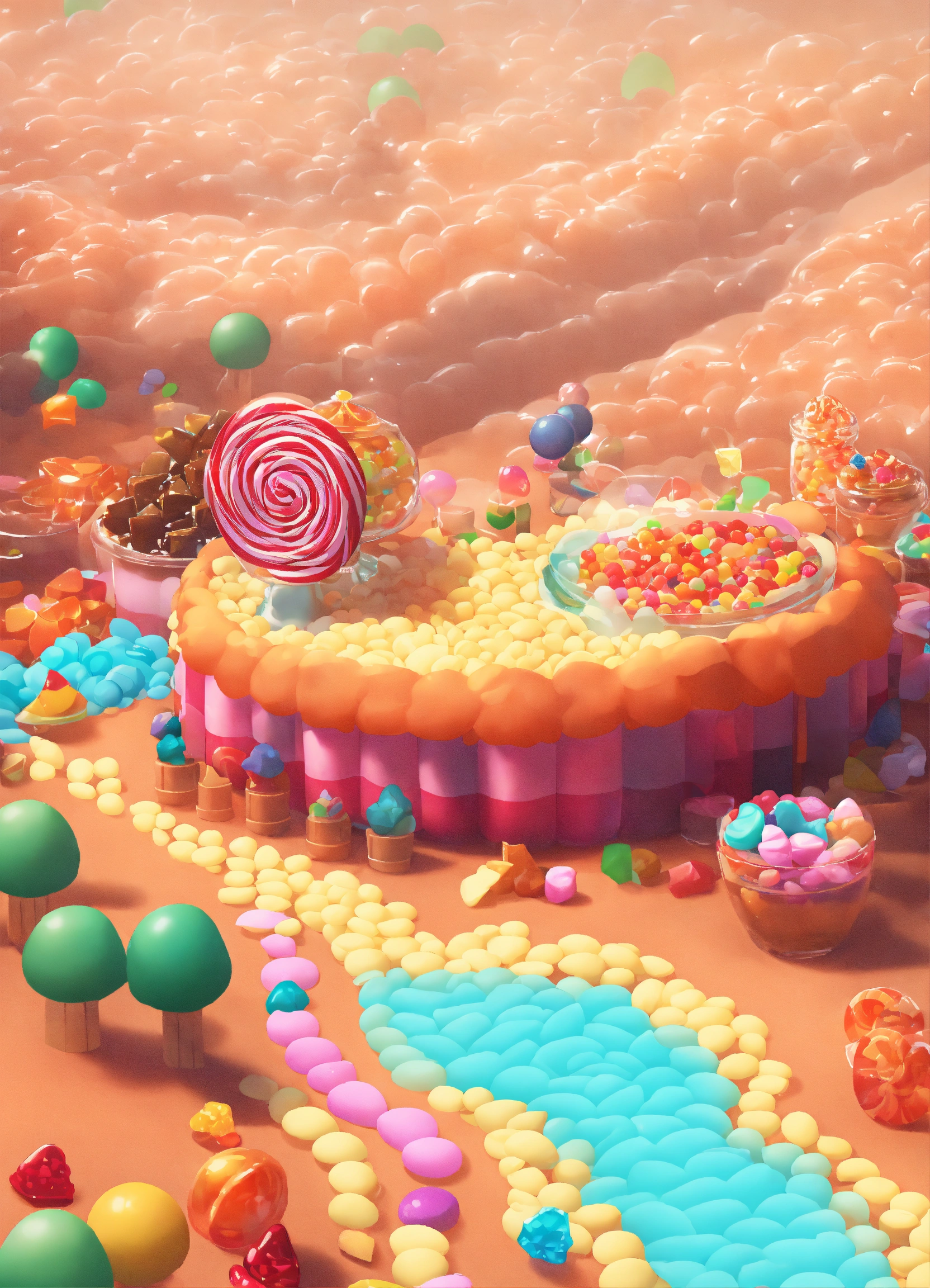 Lexica - Generate a top down, candy-themed simple sprite pixel game set ...