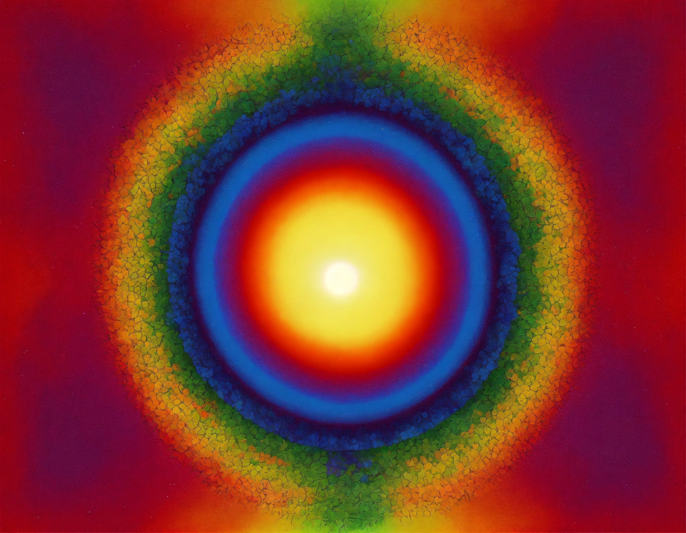 Lexica - Una imagen en tres dimensiones muestra un sol radiante con una ...