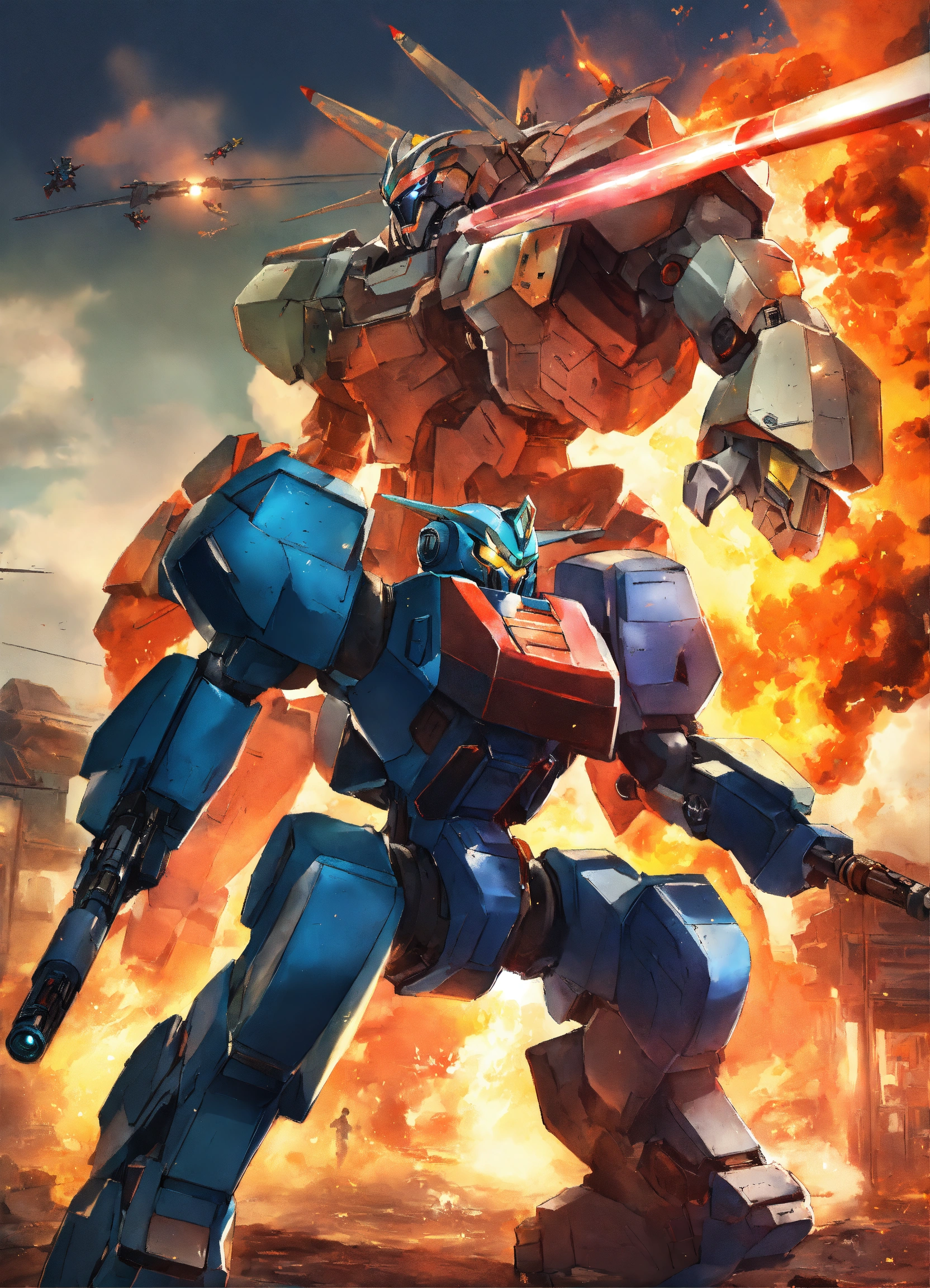 Lexica - Anime mecha fighting against kaijuu