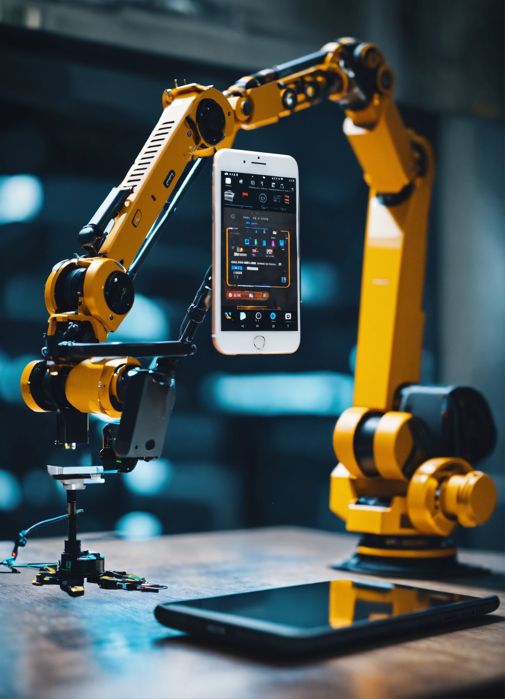 Lexica - Robot arm editing smartphone screen