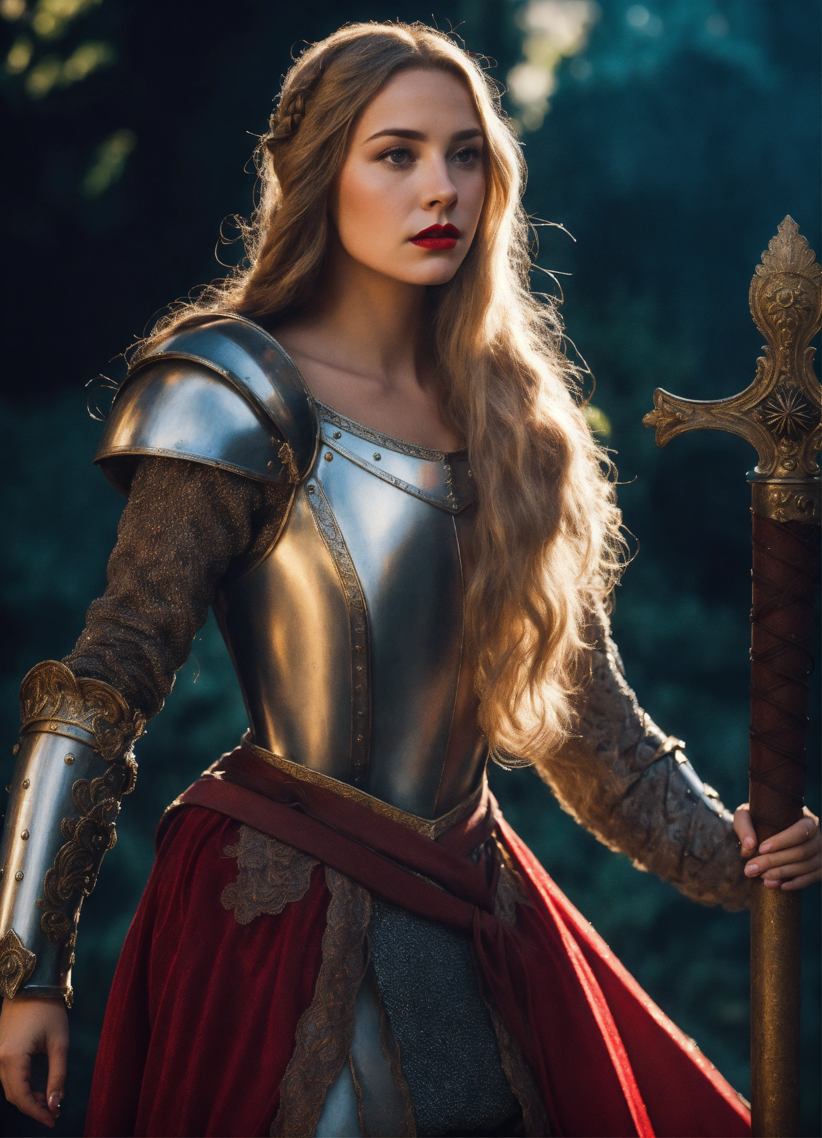 Lexica - Photo quality portrait of Rapunzel as a mediaeval knight in ...