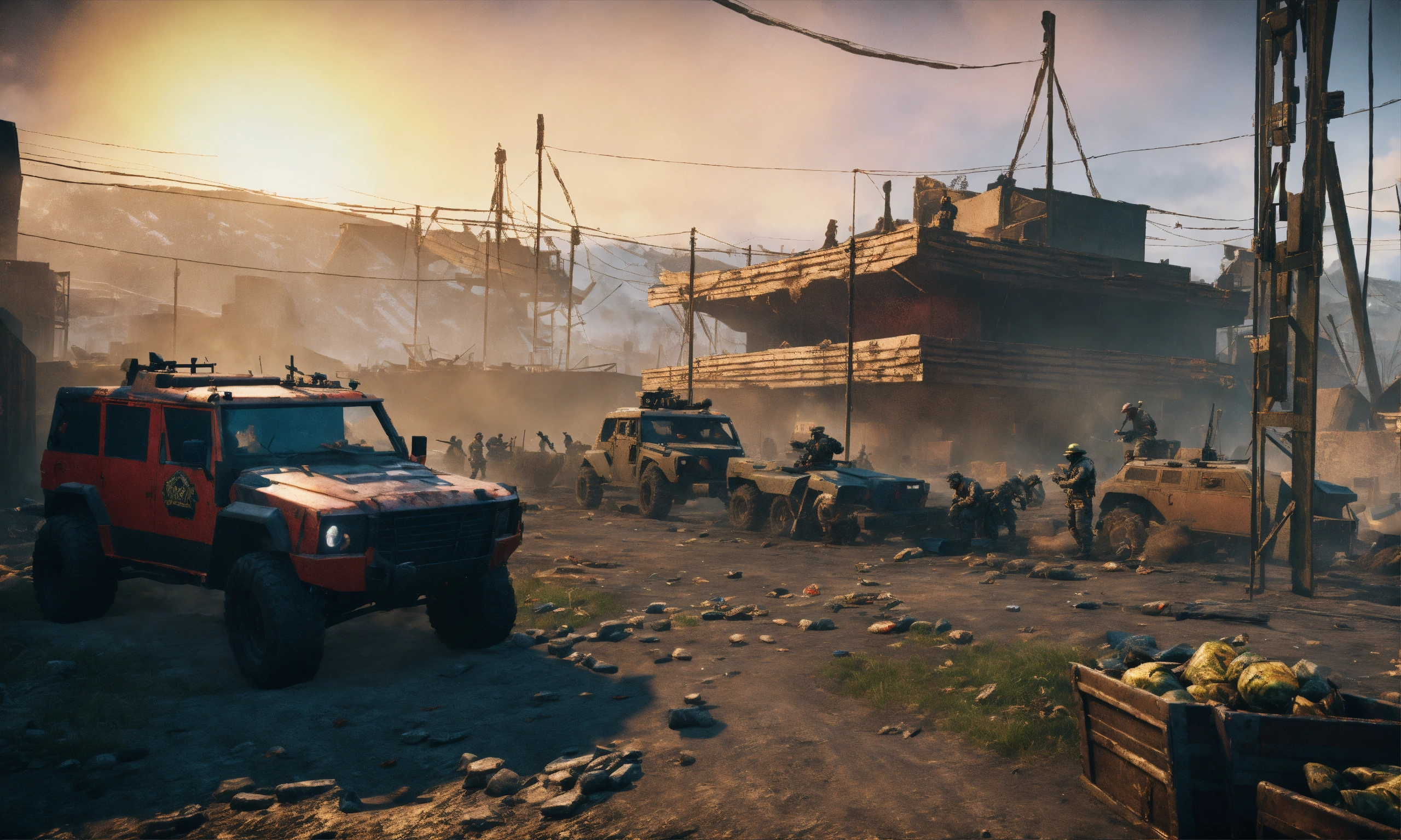 Lexica - Zombie hoard, call of duty warzone verdansk outside, a light ...