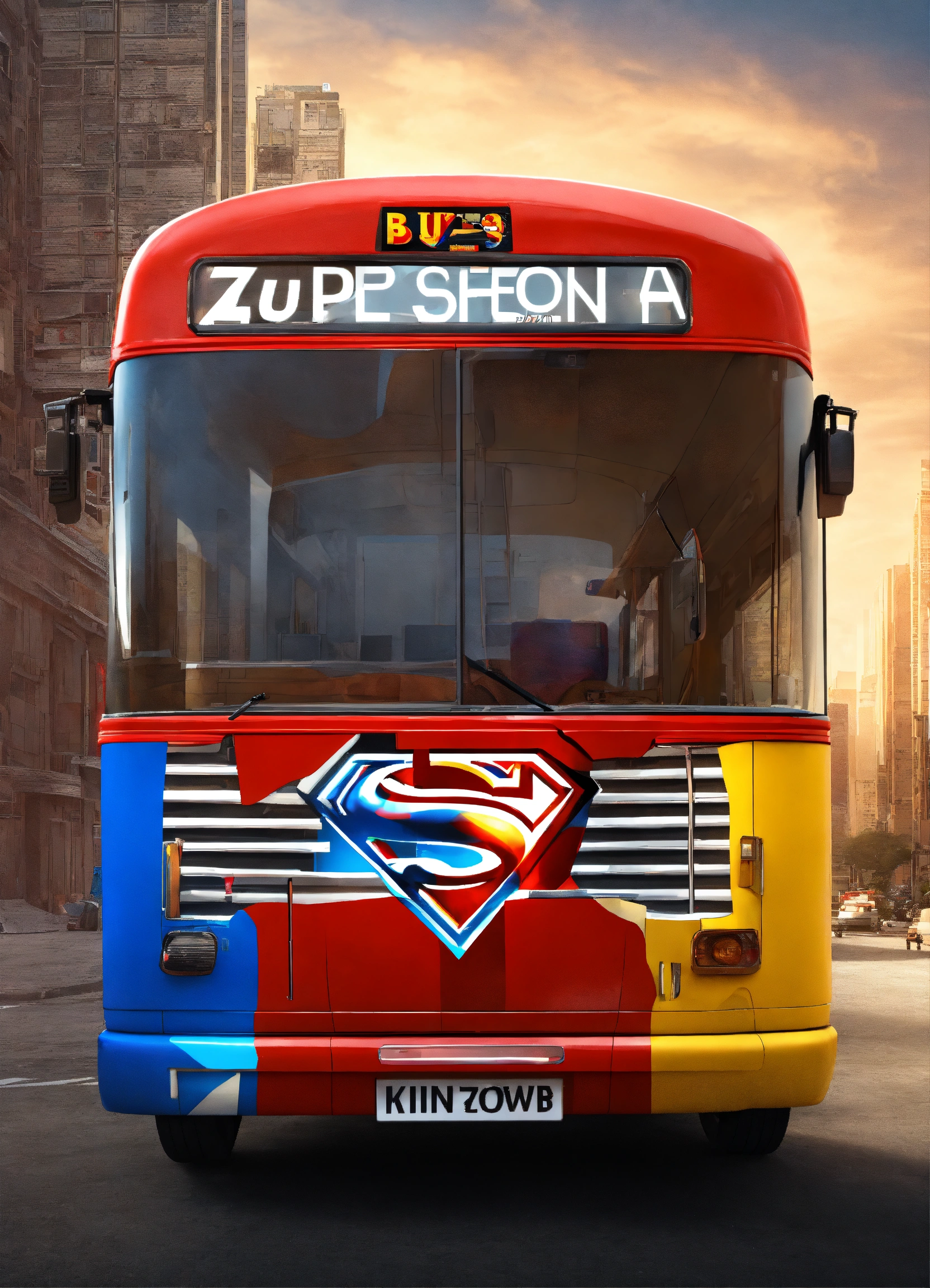 Lexica - Bus desain superman, caricature, 3d, colourful
