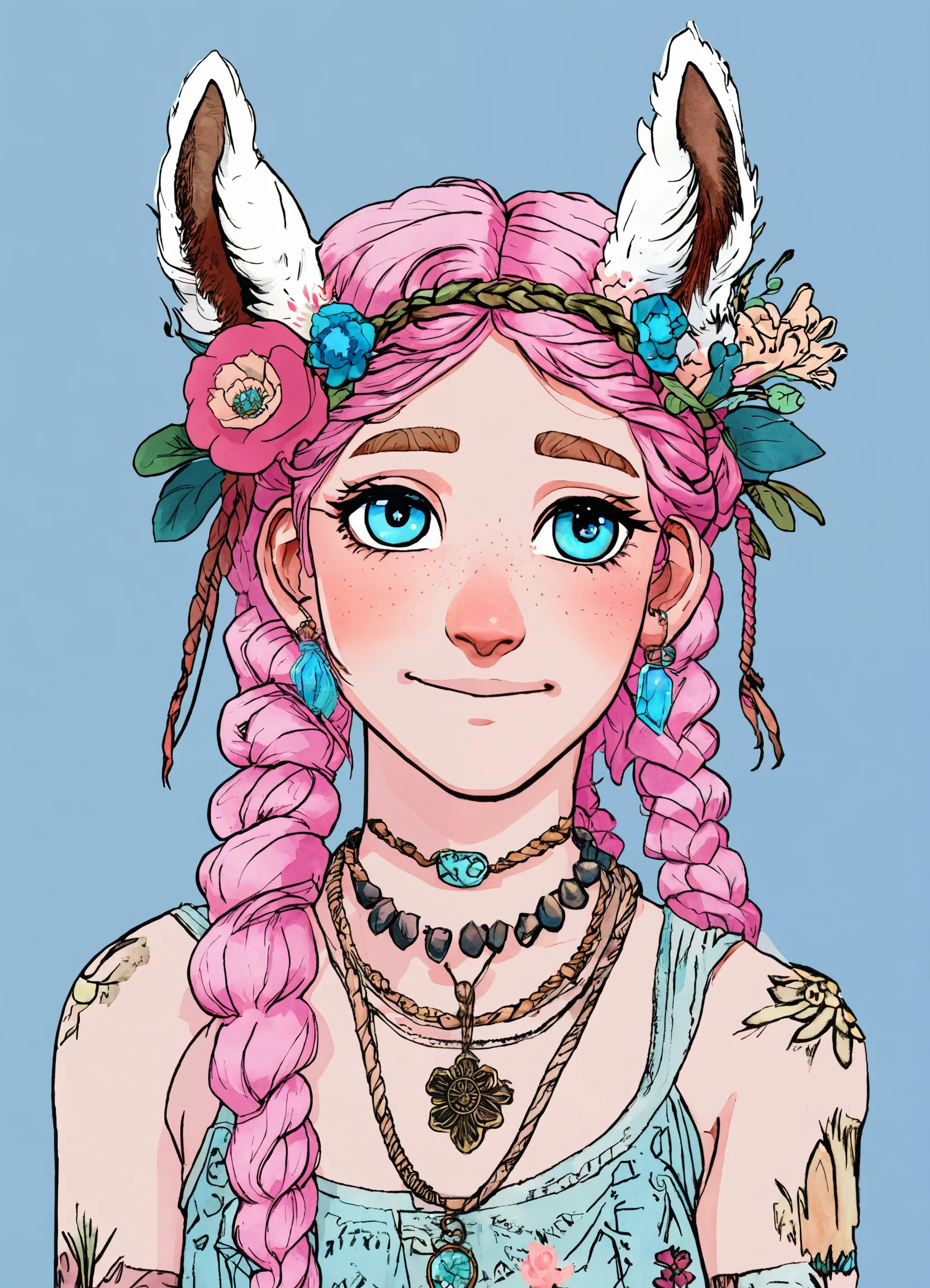 Lexica - In RPG character drawing style. Young human woman with clearly ...