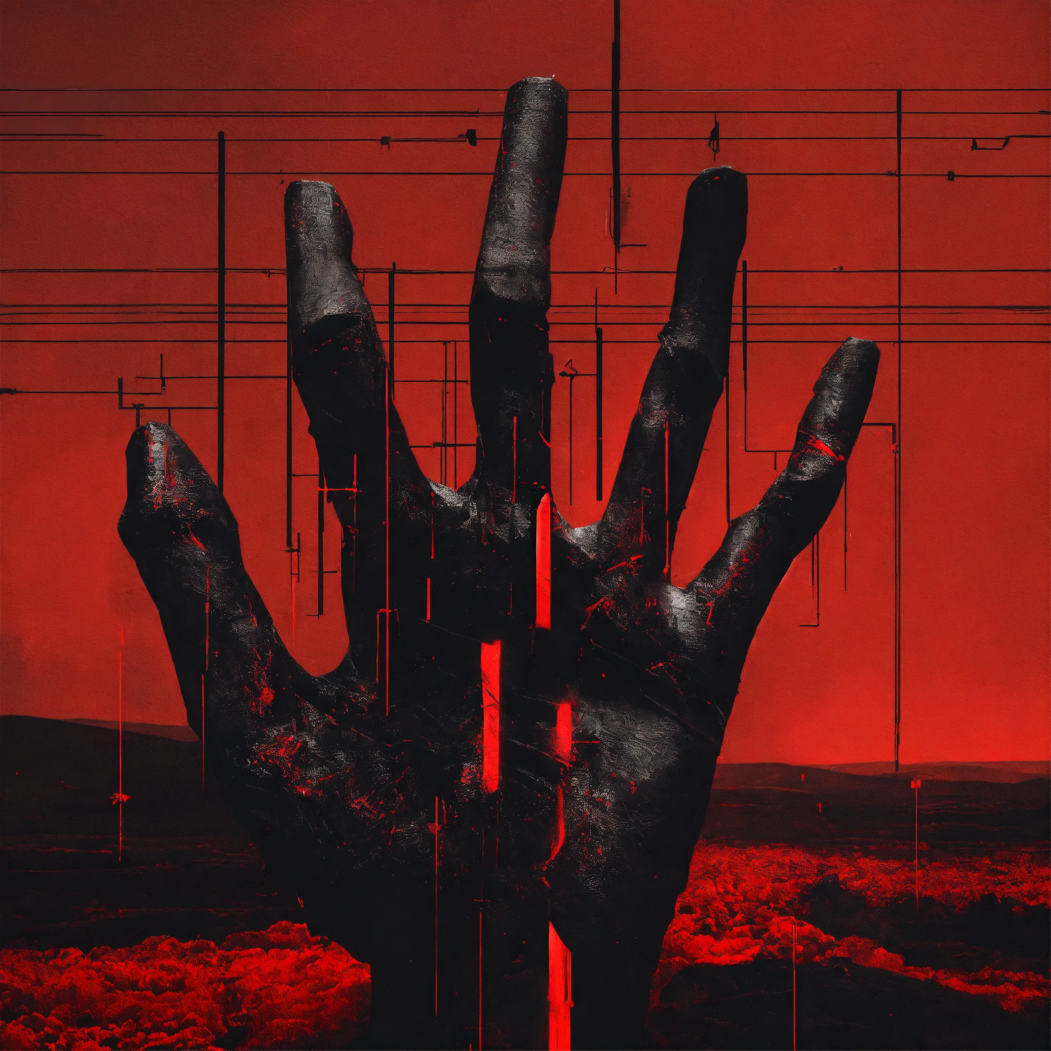 Lexica - Minimalist Terrifying collage techno music black and red tone ...